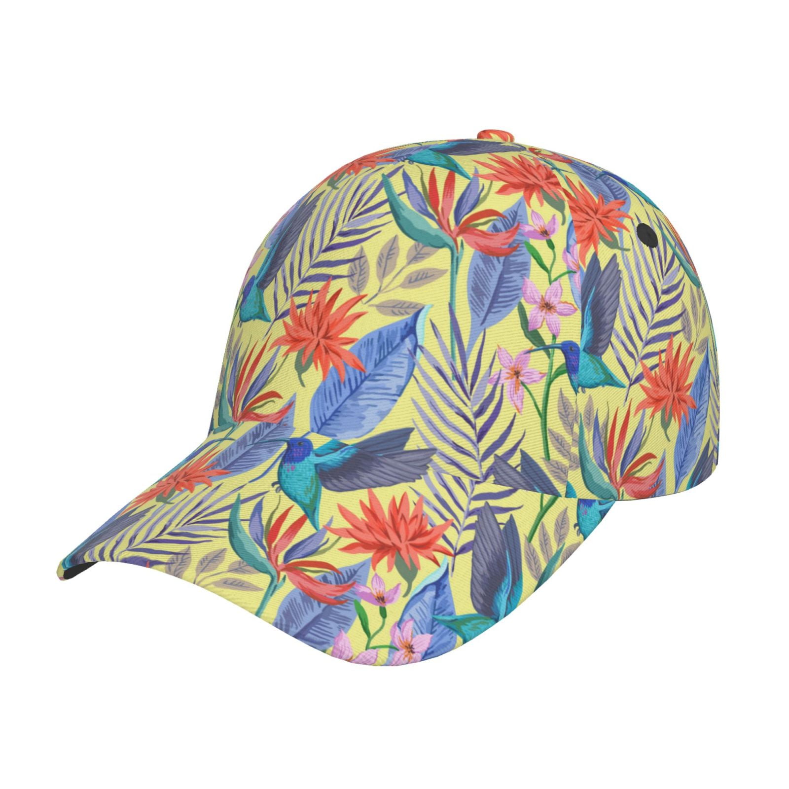 Baseball Cap - Exotic Flowers And Birds Adjustable Size Hats For Men ...