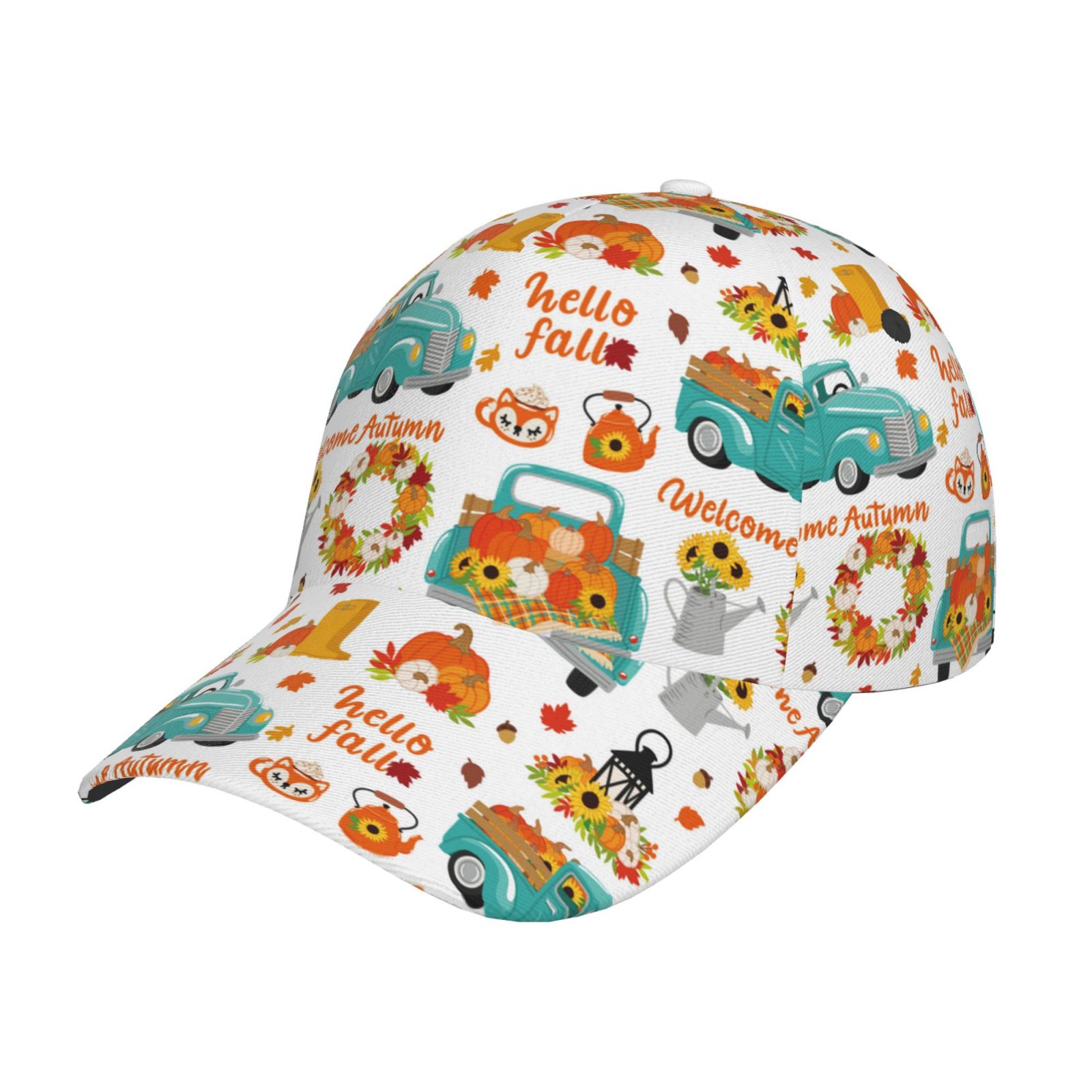 Baseball Cap - Fall Pumpkins And Sunflowers Hats for Men Women Low ...