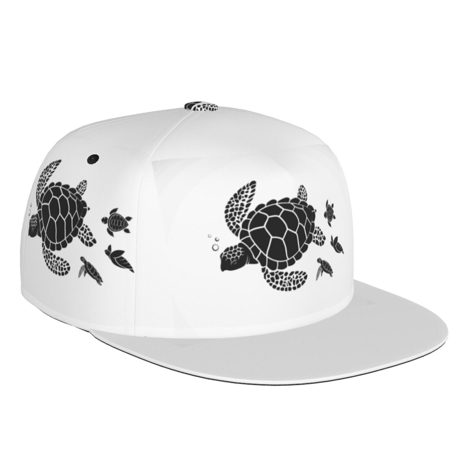 Baseball Cap Family Of Sea Turtles Flat Brim Hats for Men and Women ...