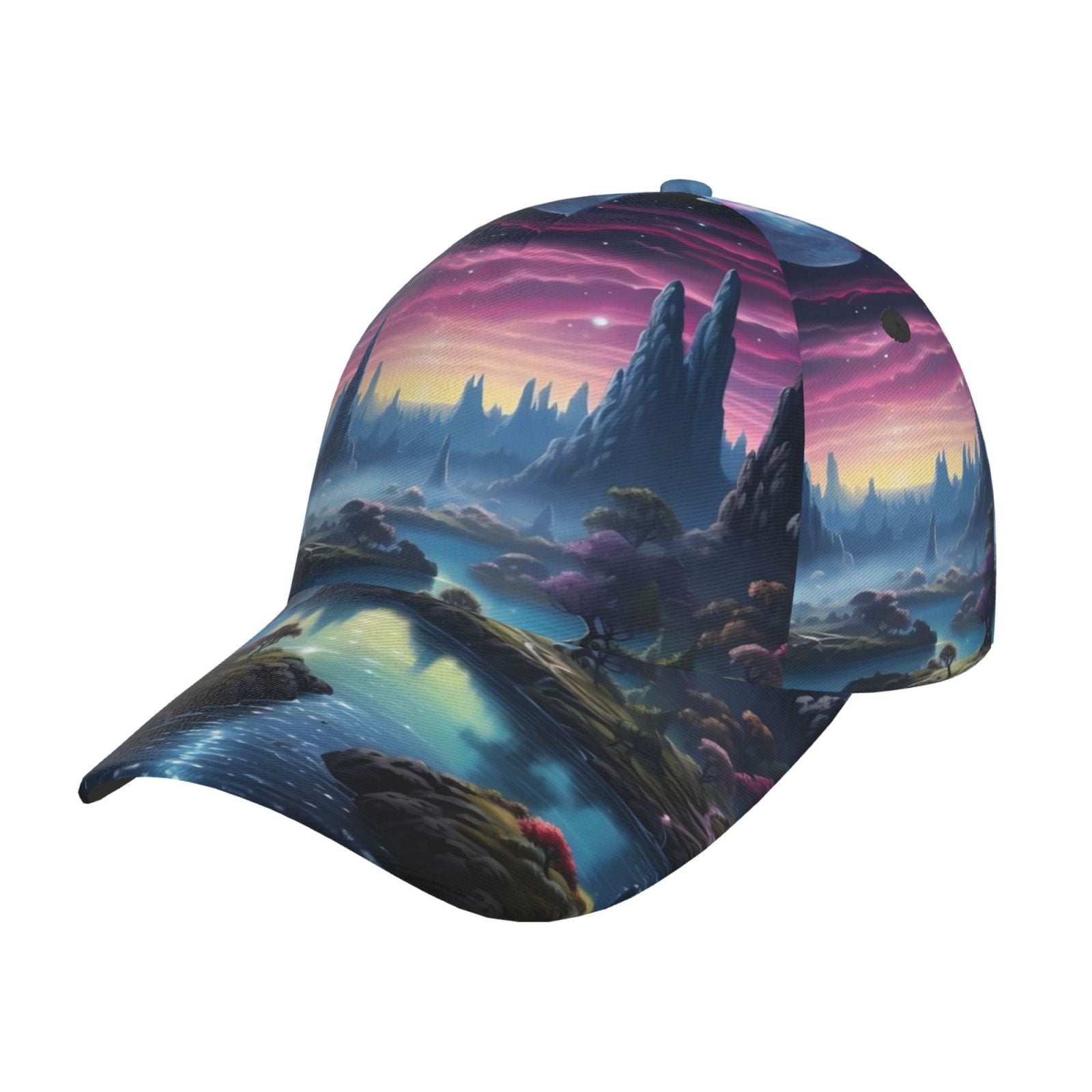 Baseball Cap - Fantasy Landscape Starry Night Hats for Men Women Low ...