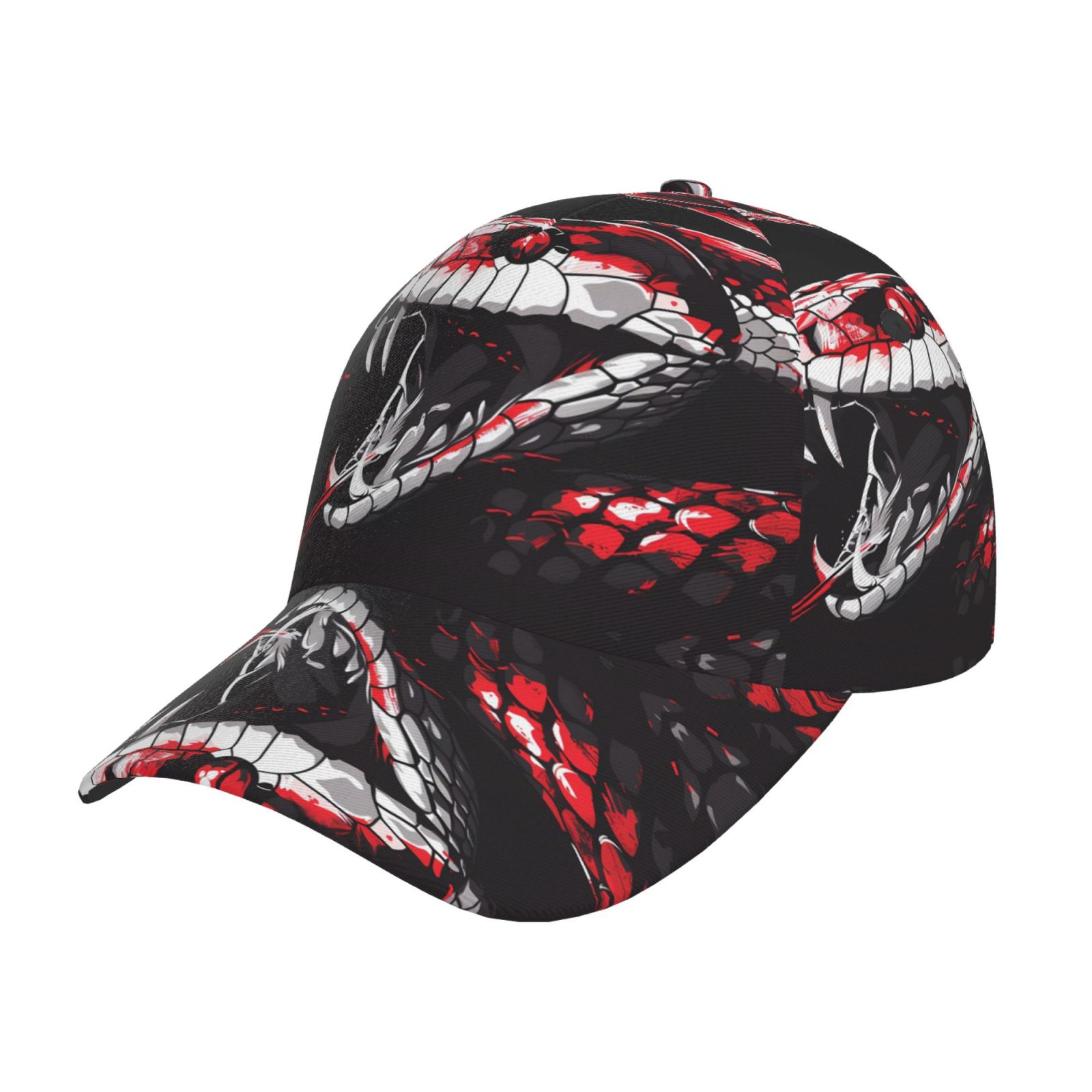 Baseball Cap, Fierce Red Viper Graphic Art Sun Hats for Men Women ...