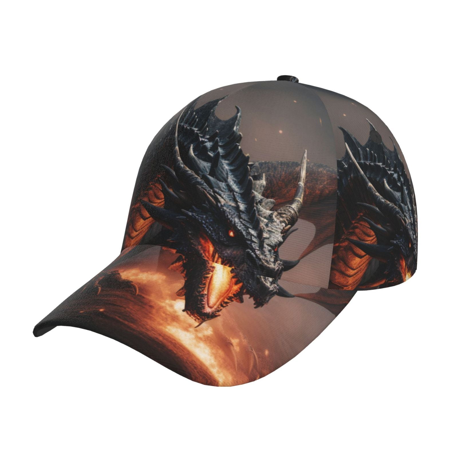 Baseball Cap - Fiery Black Dragon Attack Hats for Men Women Low Profile ...