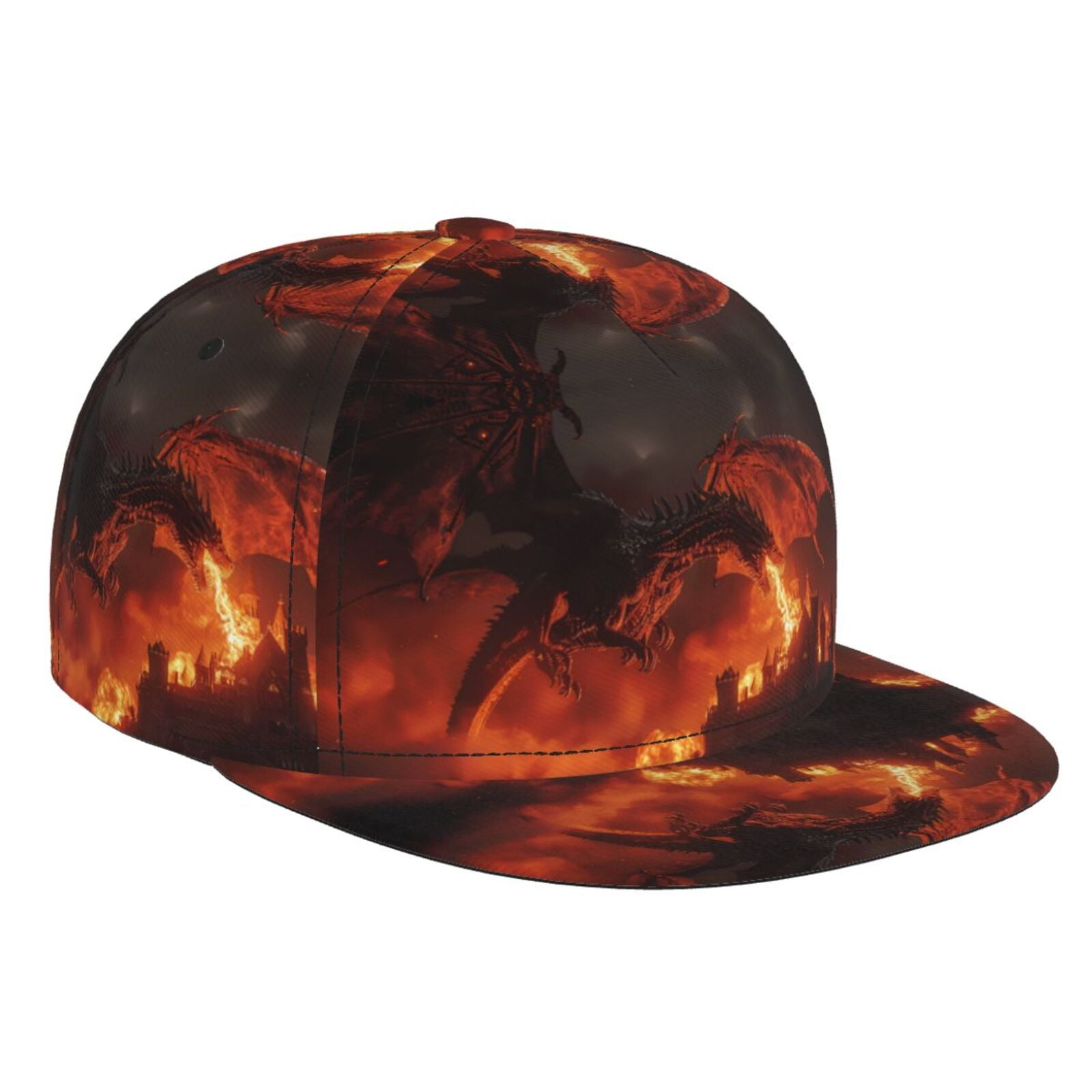 Baseball Cap - Fiery Dragons Castle Attack Hats for Men/Women Low ...