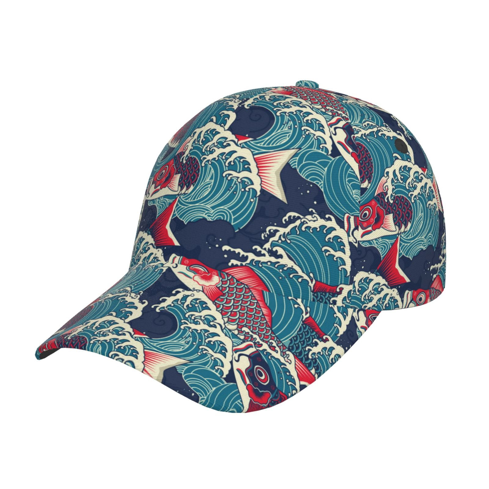 Baseball Cap, Fish In The Wave Sun Hats for Men Women, Adjustable Golf ...