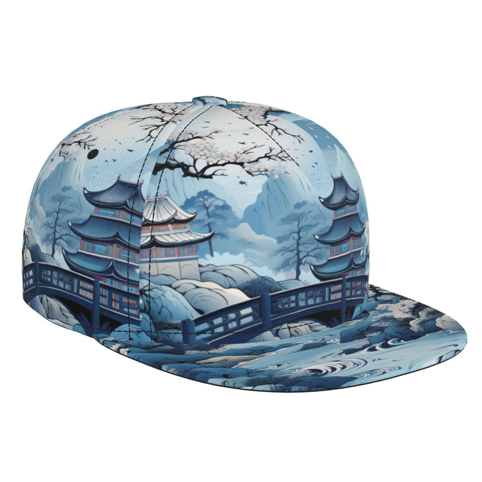 Baseball Cap Flat Bill Hat Adjustable Brim Trucker Hats Snapback ...