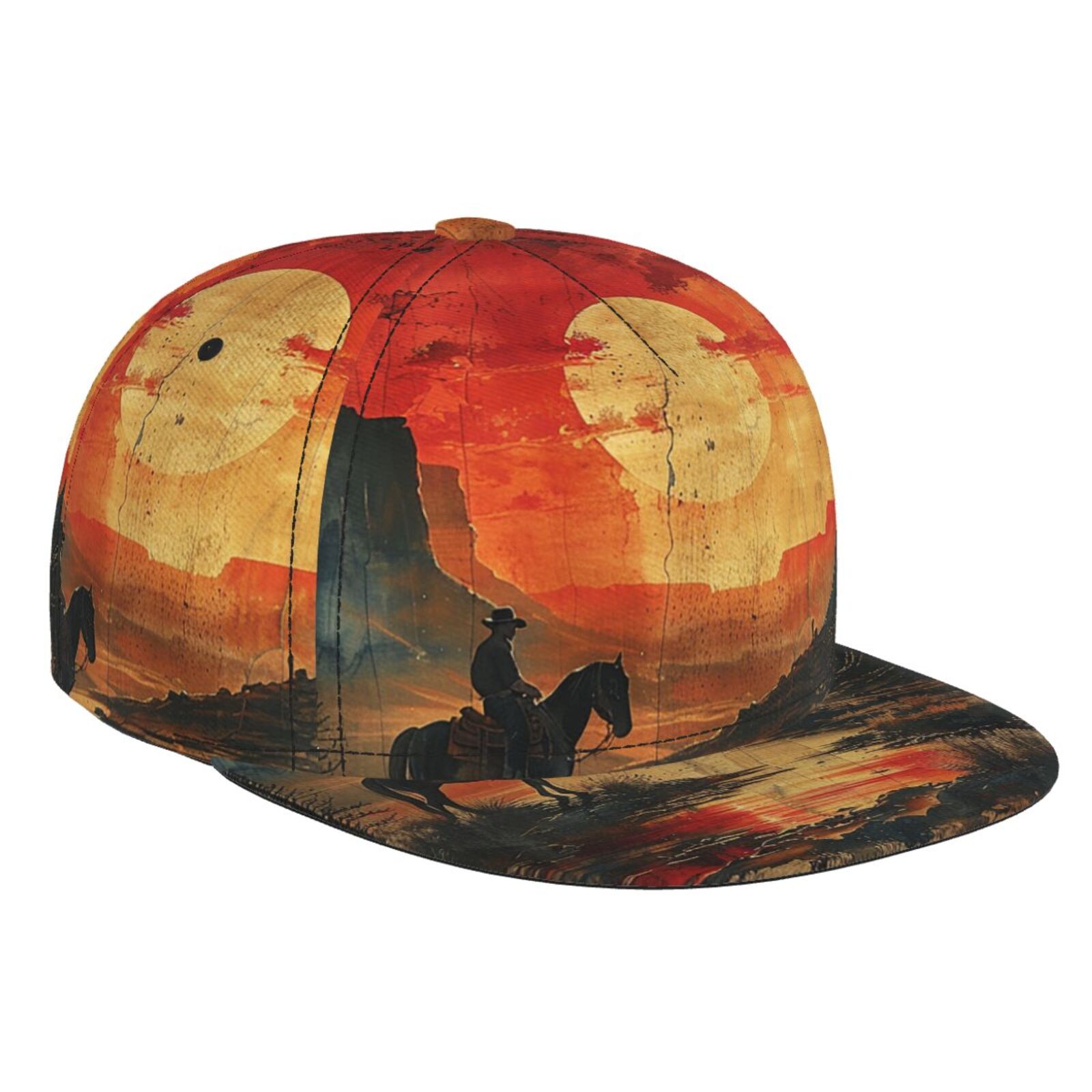 Baseball Cap Flat Bill Hat Adjustable Brim Trucker Hats Snapback ...