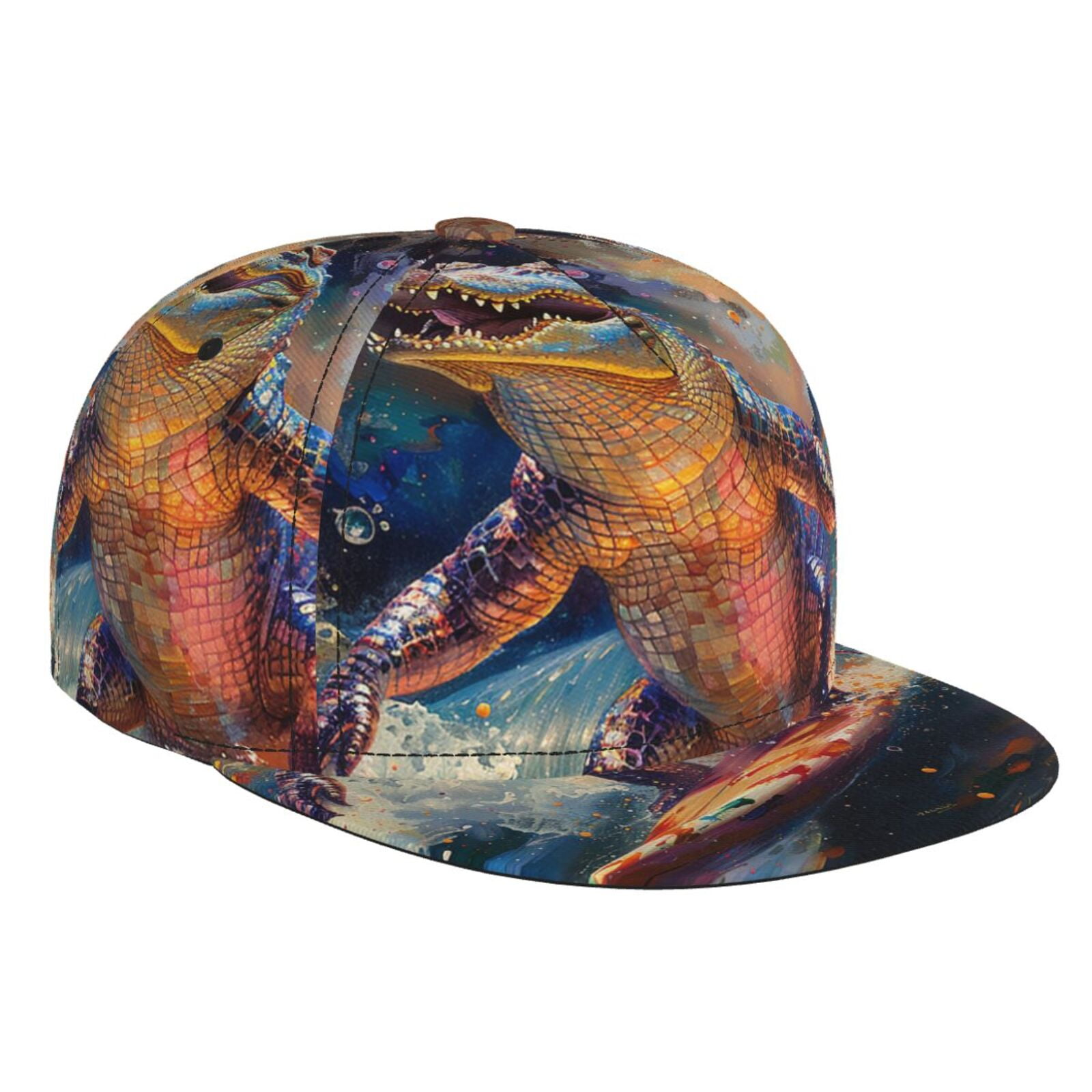 Baseball Cap Flat Bill Hat Adjustable Brim Trucker Hats Snapback ...
