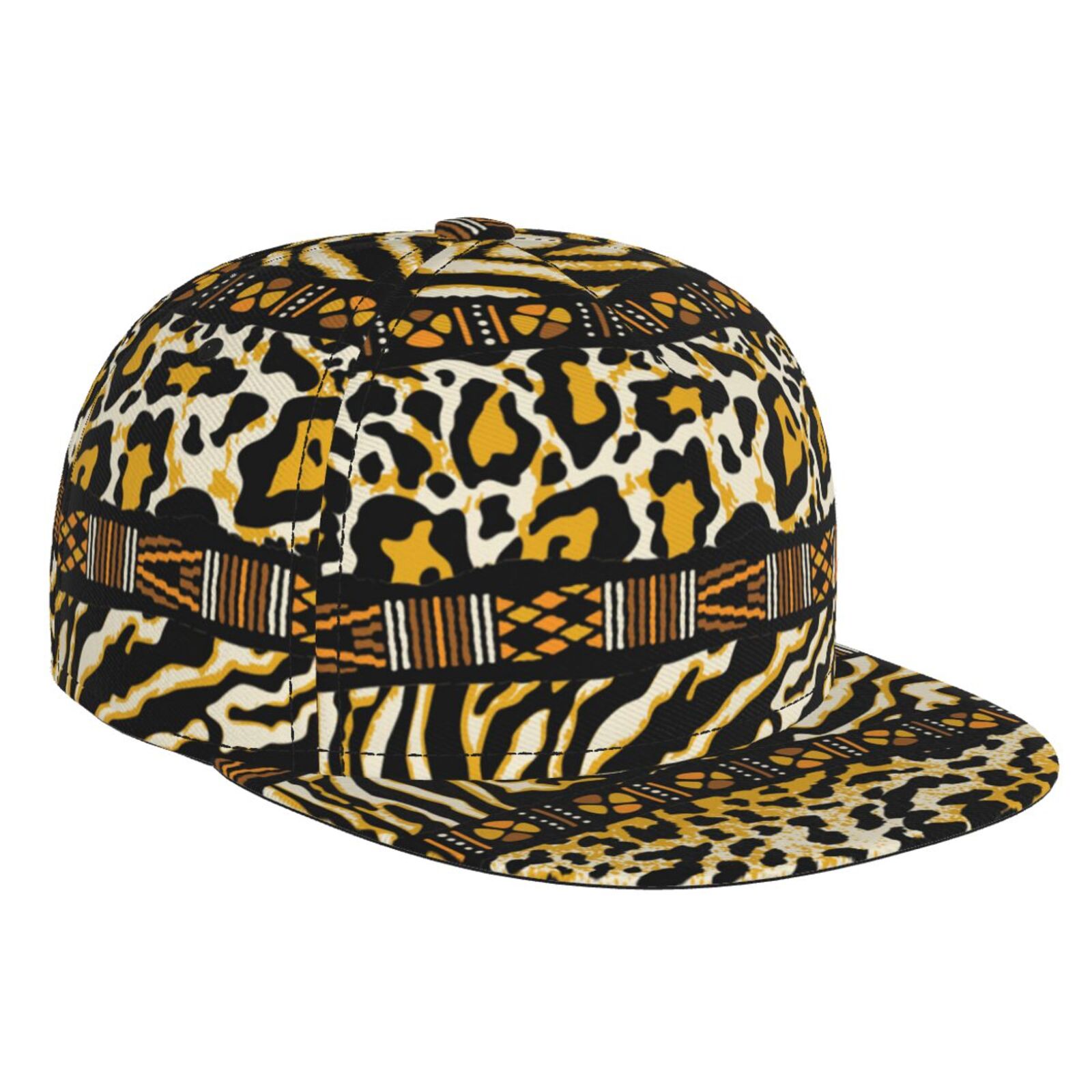 Baseball Cap Flat Bill Hat Adjustable Brim Trucker Hats Snapback ...