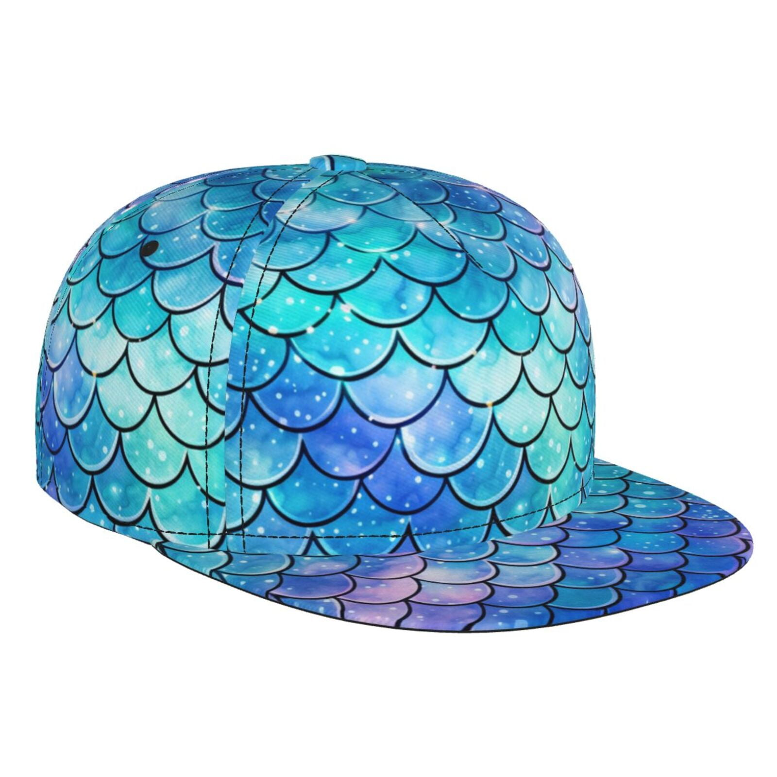 Baseball Cap Flat Bill Hat Adjustable Brim Trucker Hats Snapback ...