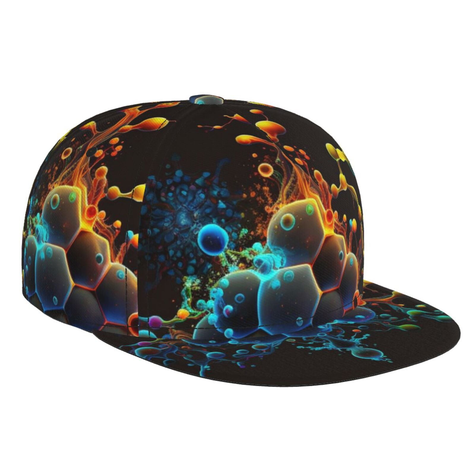 Baseball Cap Flat Bill Hat Adjustable Brim Trucker Hats Snapback ...