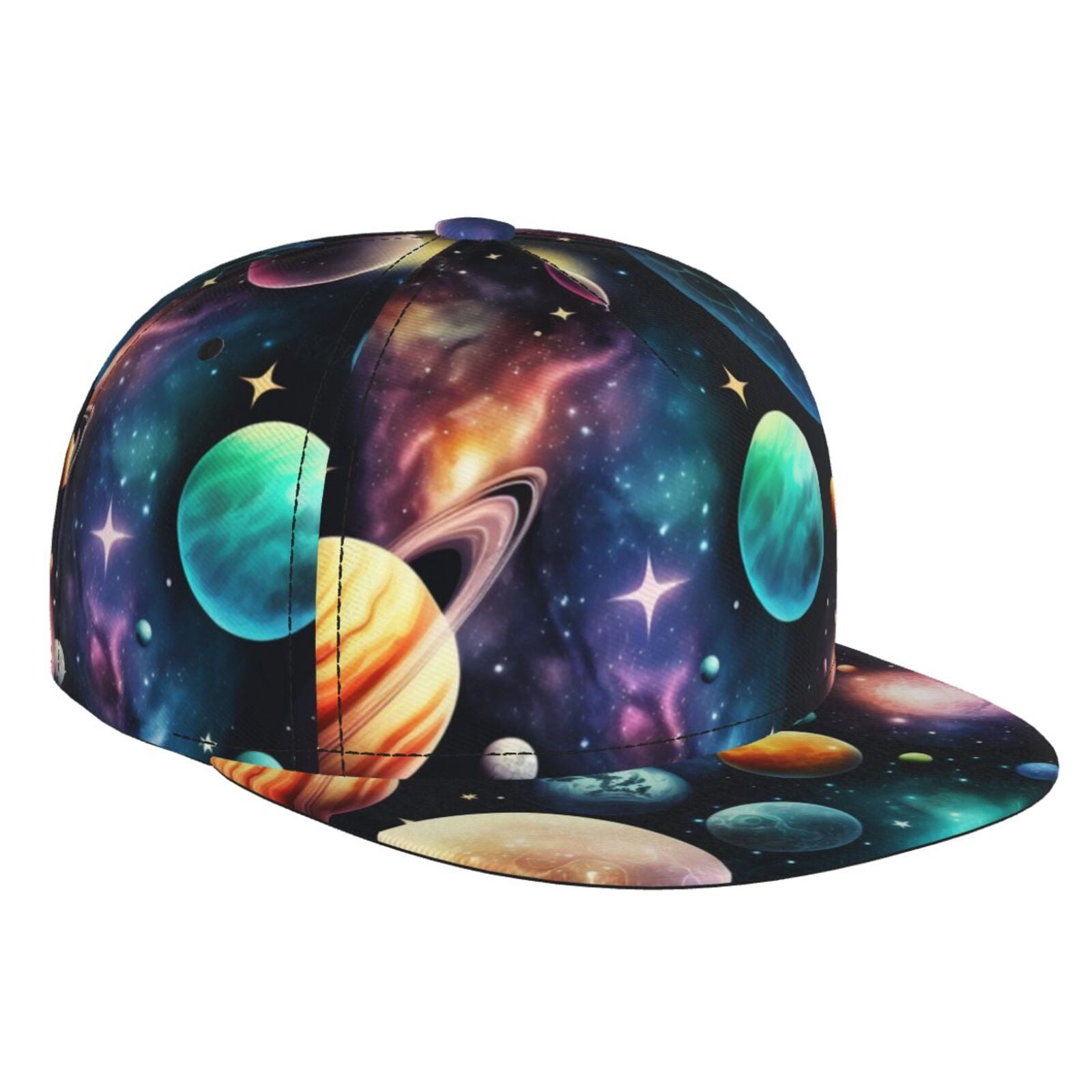 Baseball Cap Flat Bill Hat Adjustable Brim Trucker Hats Snapback ...