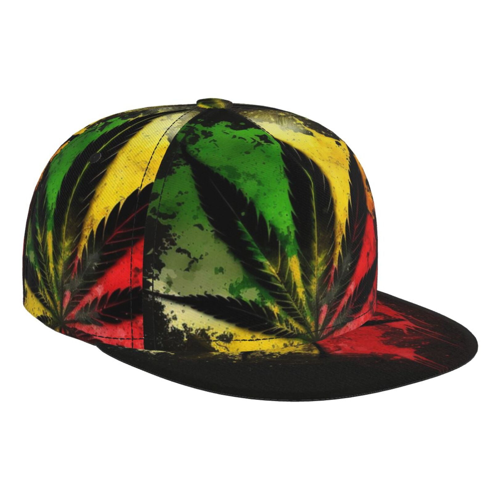 Baseball Cap Flat Bill Hat Adjustable Brim Trucker Hats Snapback ...