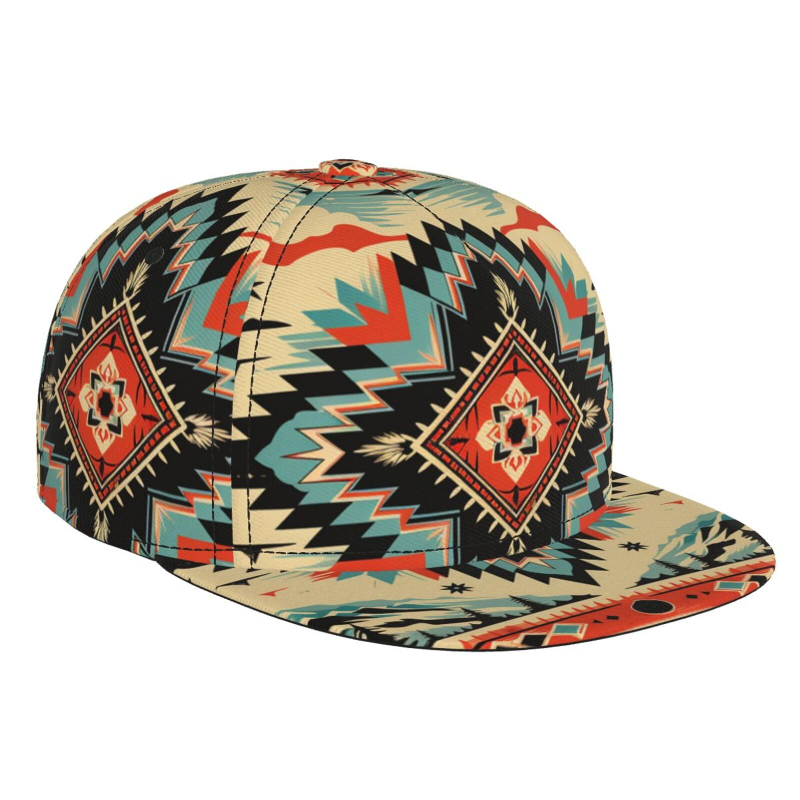 Baseball Cap Flat Bill Hat Adjustable Brim Trucker Hats Snapback ...