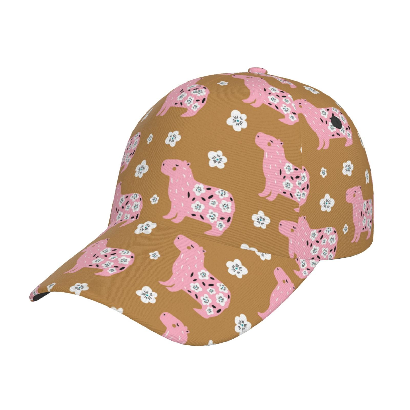 Baseball Cap - Floral Capybaras Adjustable Size Hats For Men And Women ...