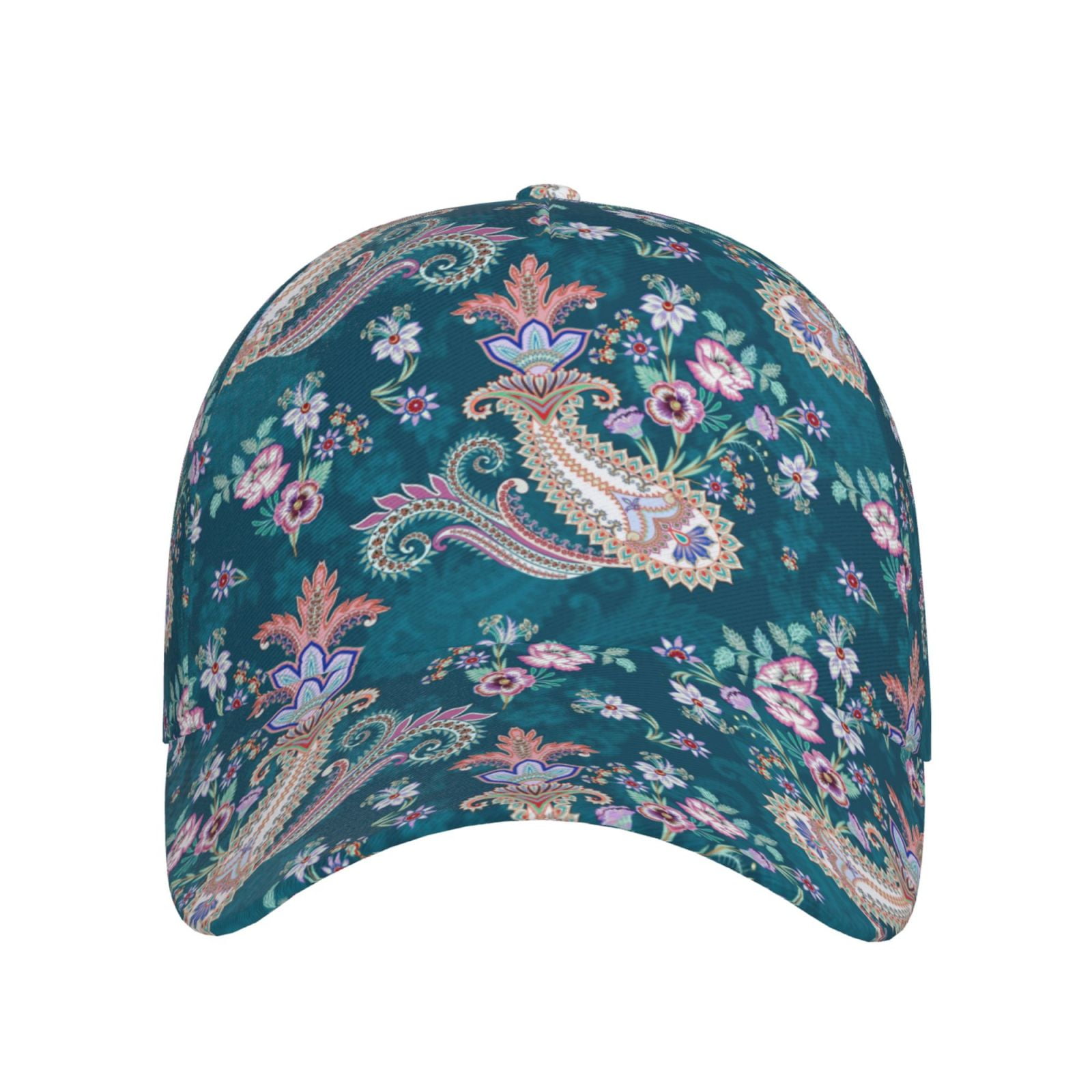 Baseball Cap, Floral Paisley Pattern Green Trucker Hats Women Dad Hat ...