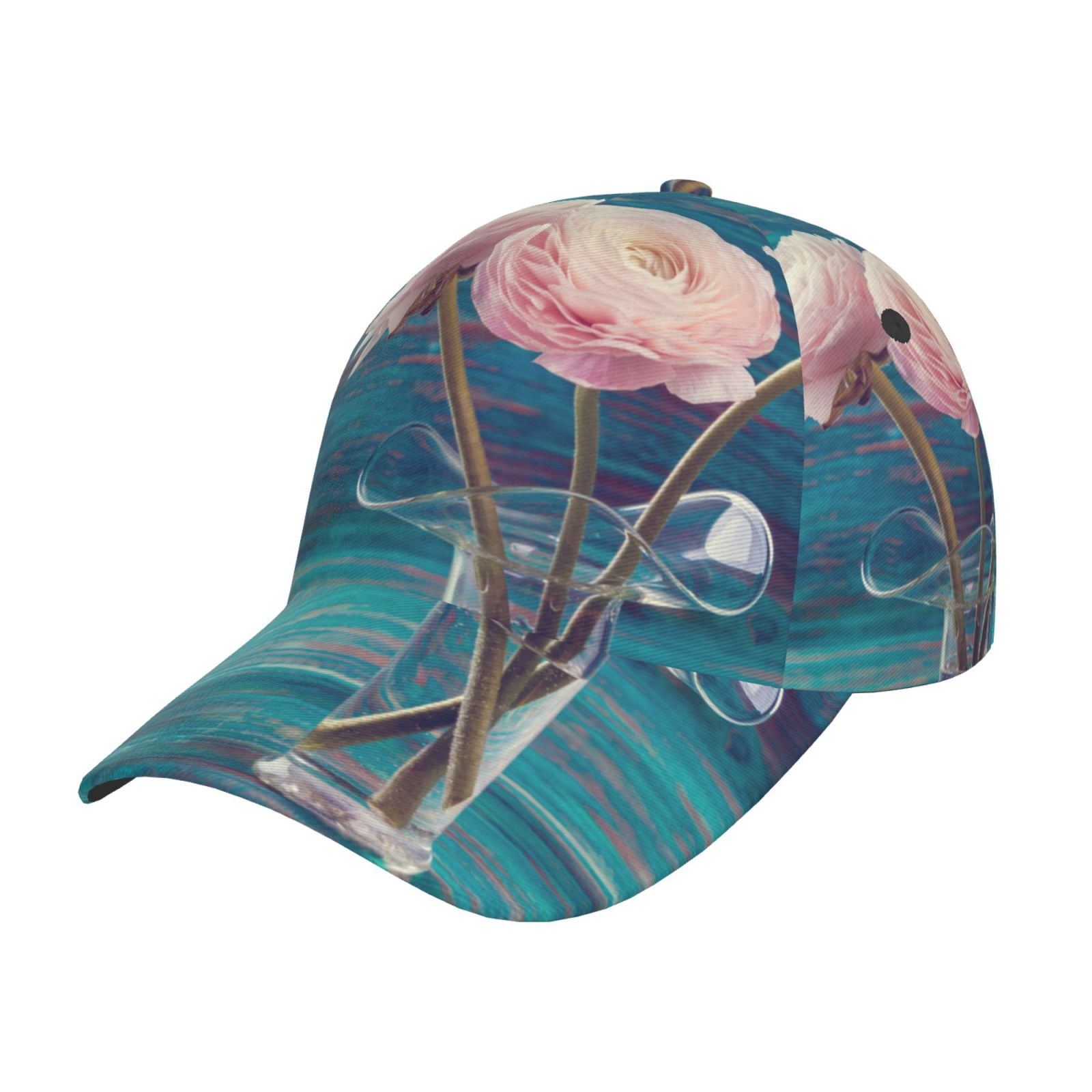 Baseball Cap - Flowers In Glass Vase Adjustable Size Hats For Men And ...