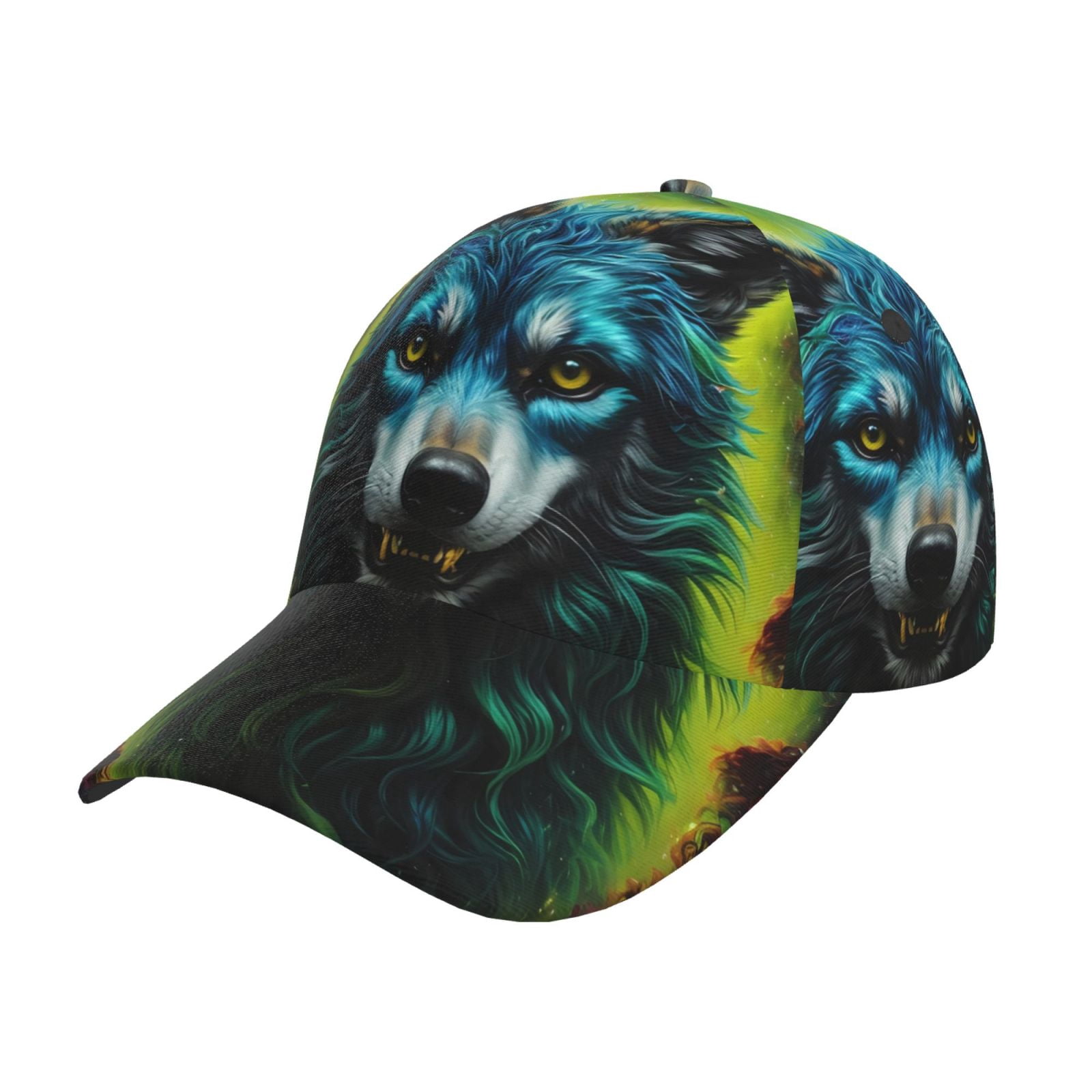 Baseball Cap - Fluorescent Wolf Adjustable Size Hats For Men And Women ...