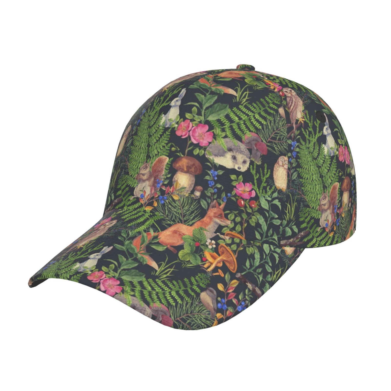 Baseball Cap, Forest Animals And Plants Trucker Hats Women Dad Hat for ...
