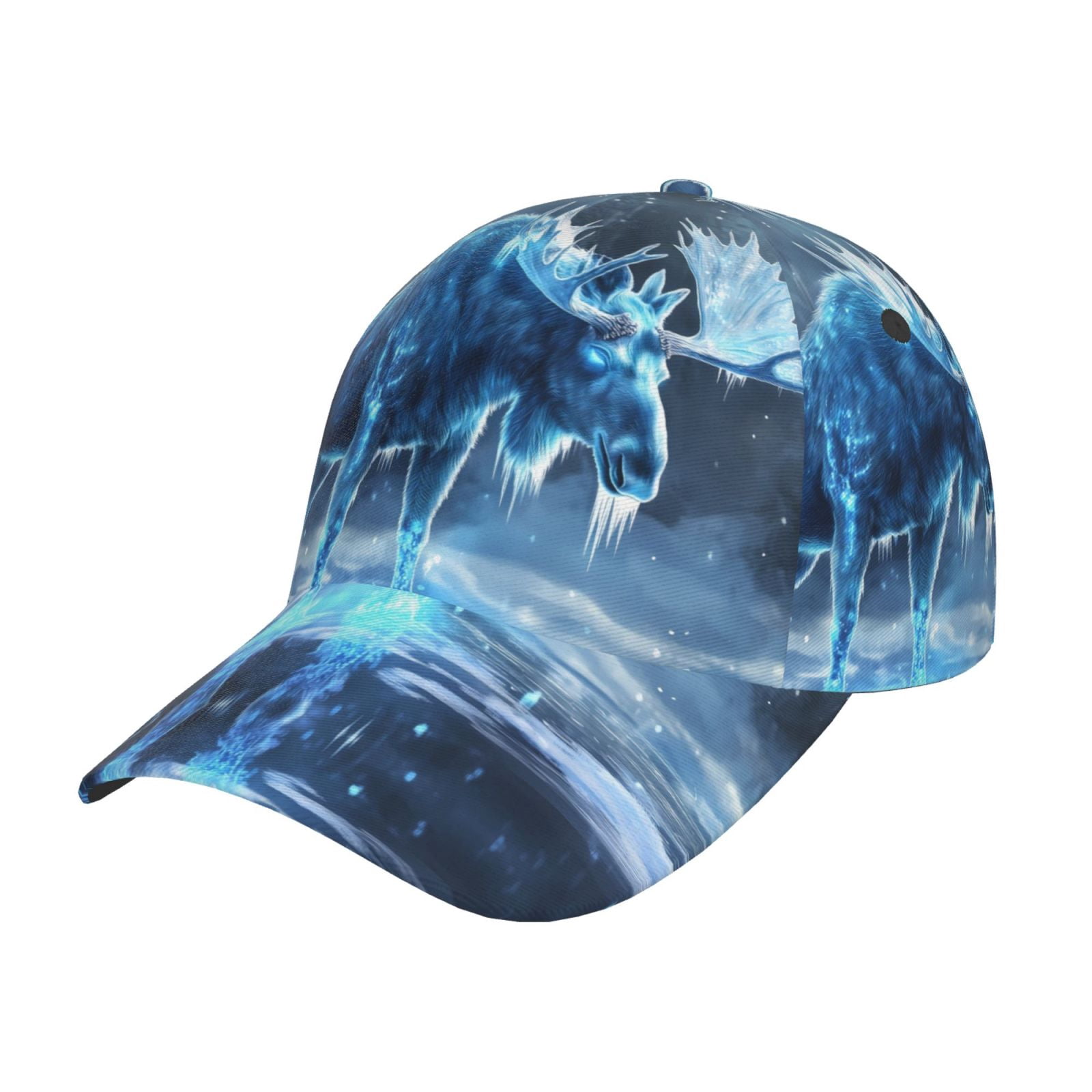 Baseball Cap - Frozen Blue Mystic Moose Hats for Men Women Low Profile ...