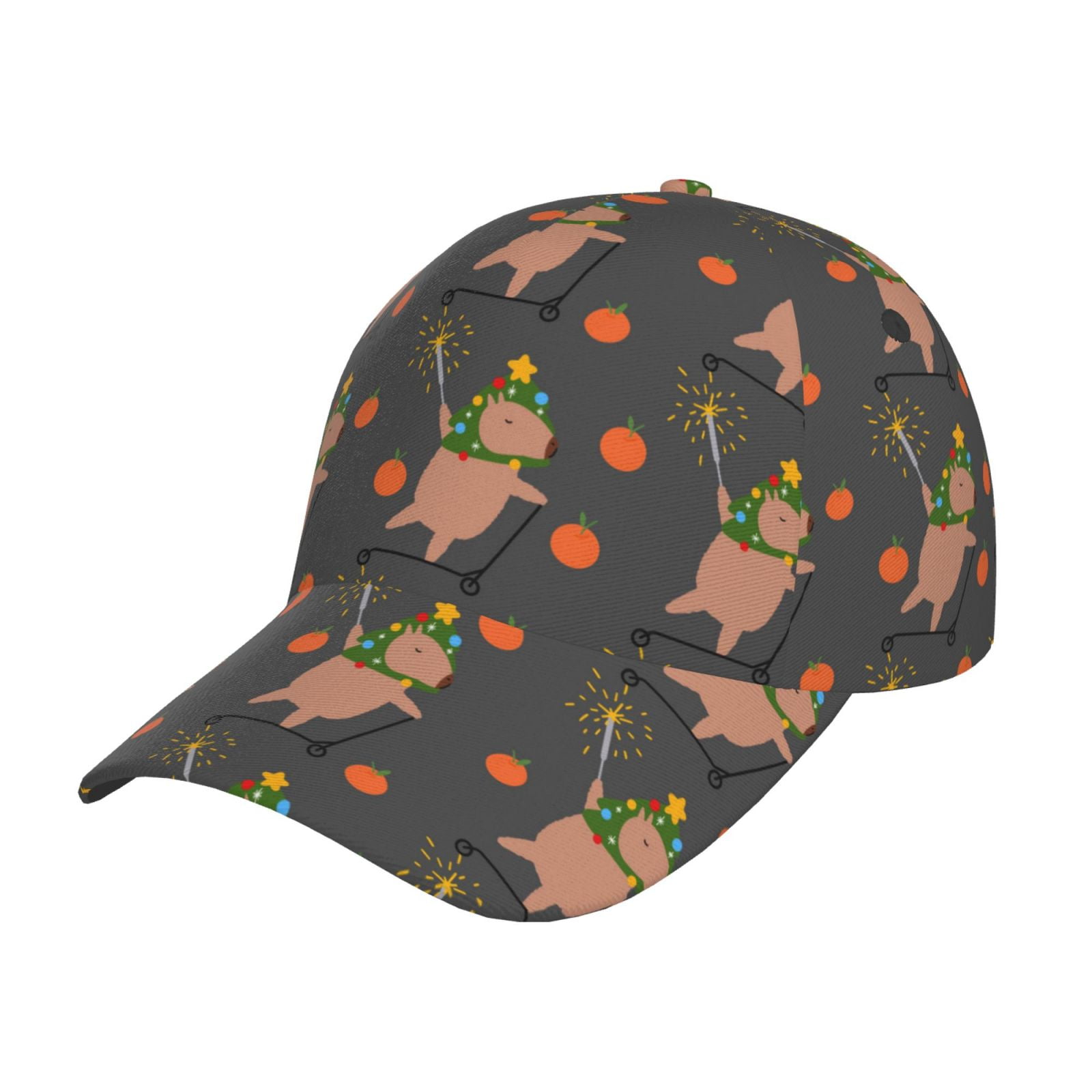Baseball Cap - Fun Capybaras Christmas Adjustable Size Hats For Men And ...