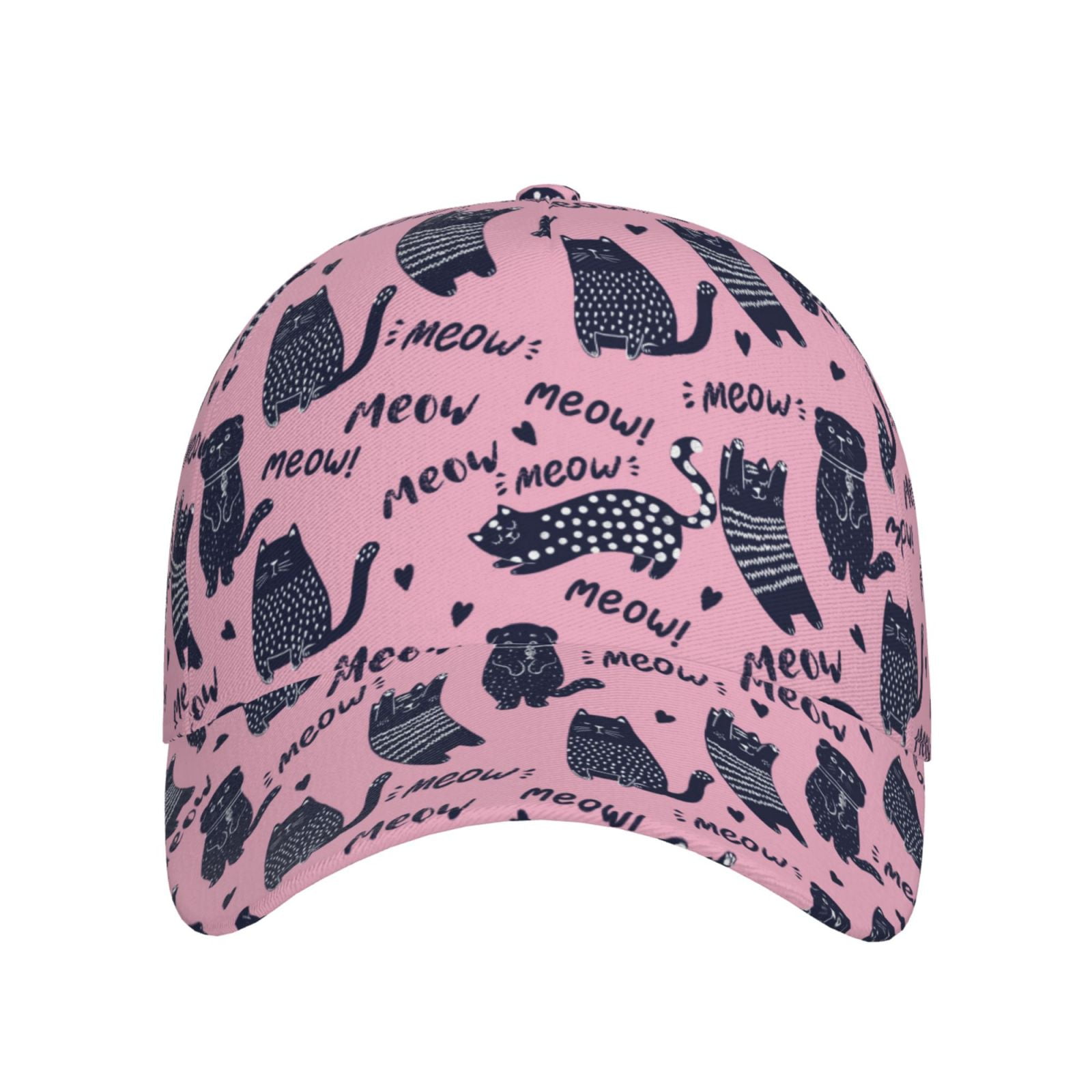 Baseball Cap, Funny Black Cartoon Cat Trucker Hats Women Dad Hat For ...