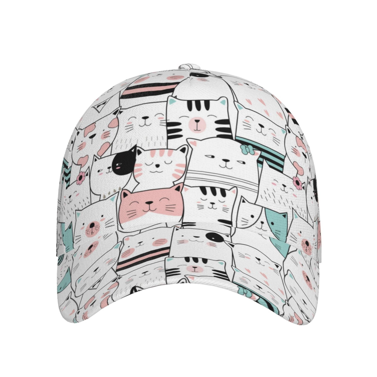 Baseball Cap, Funny Cute Cartoon Cat Trucker Hats Women Dad Hat For ...