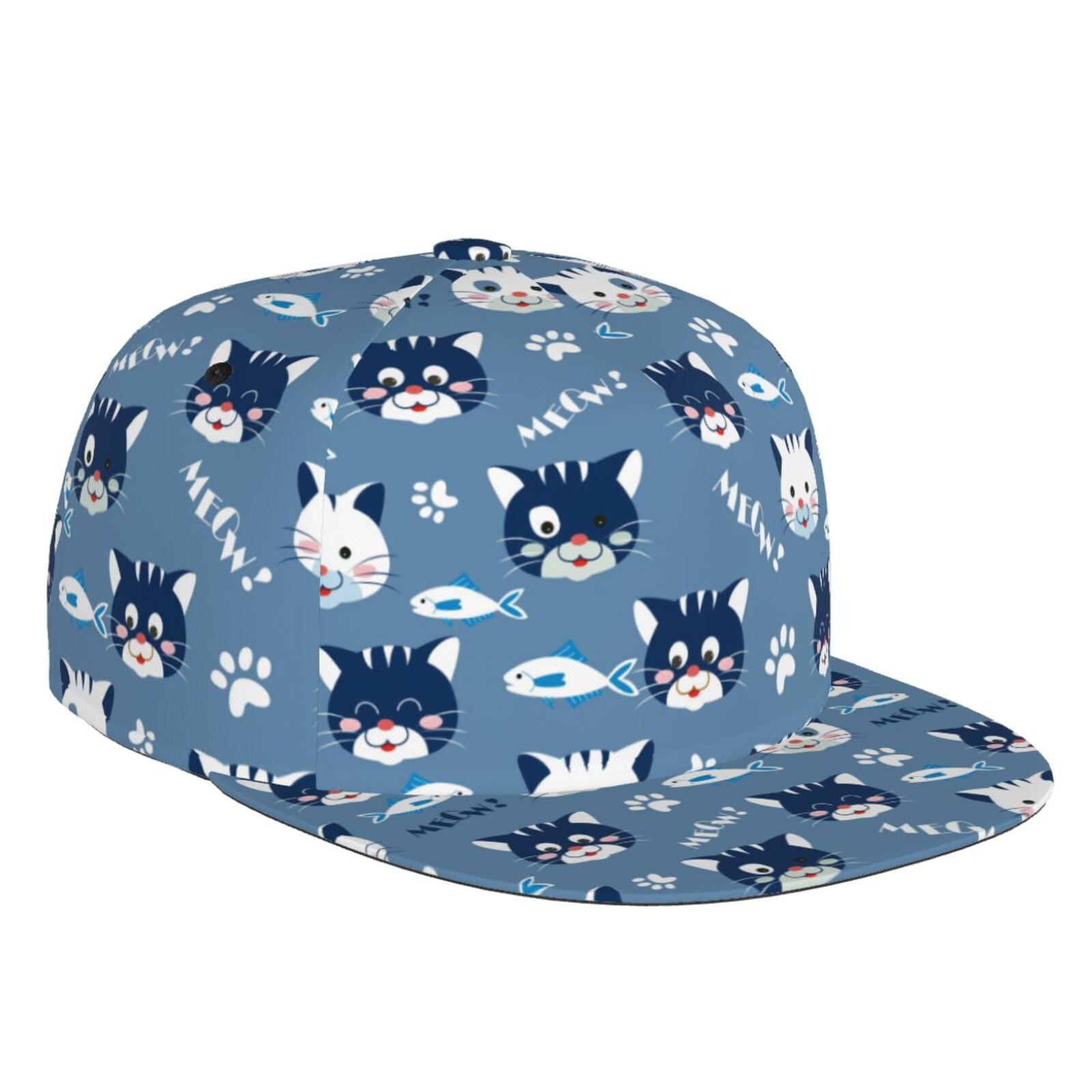 Baseball Cap - Funny Cute Cat Face Fish Hats for Men/Women Low Profile ...