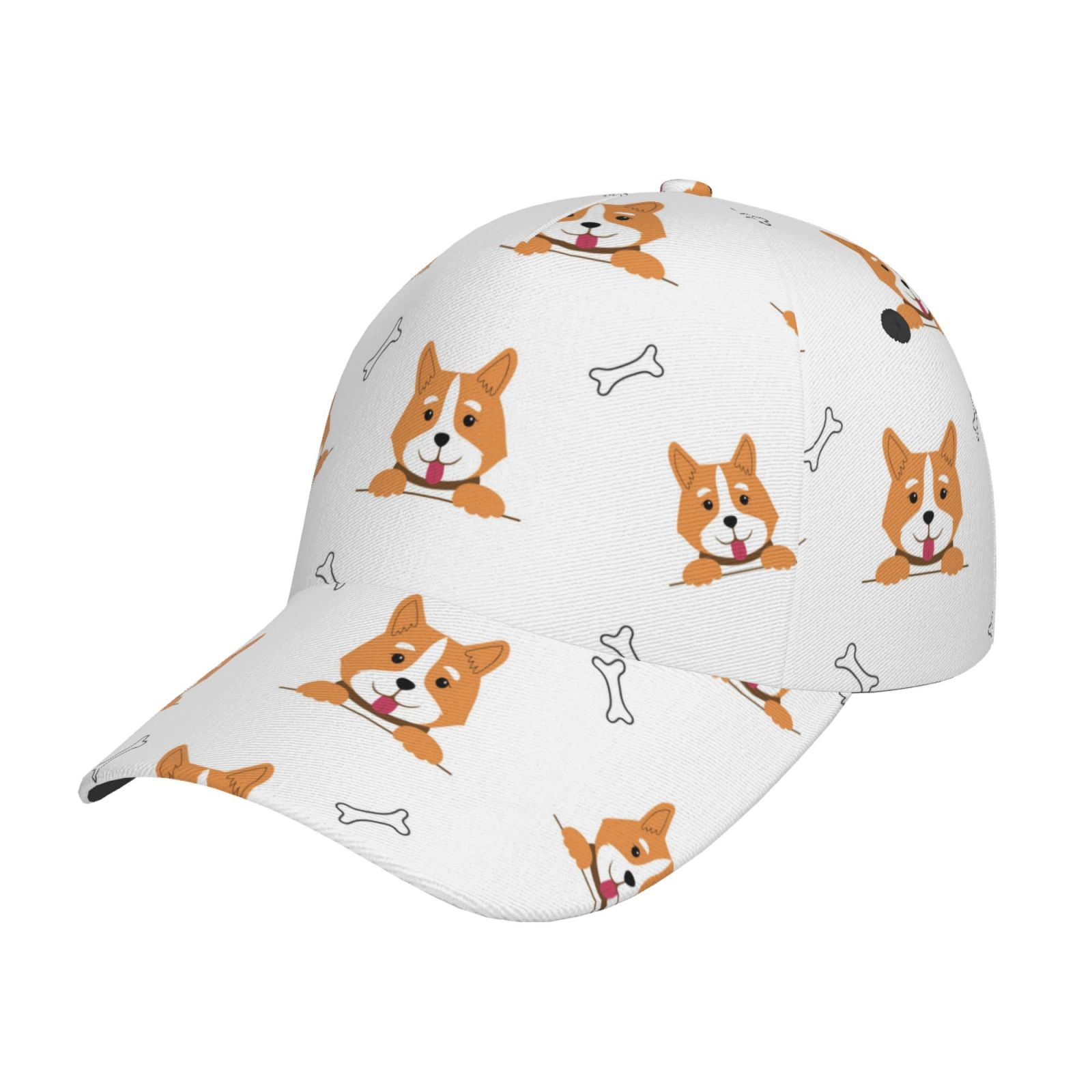 Baseball Cap, Funny Cute Corgi Dog Bones_A Sun Hats For Men Women ...