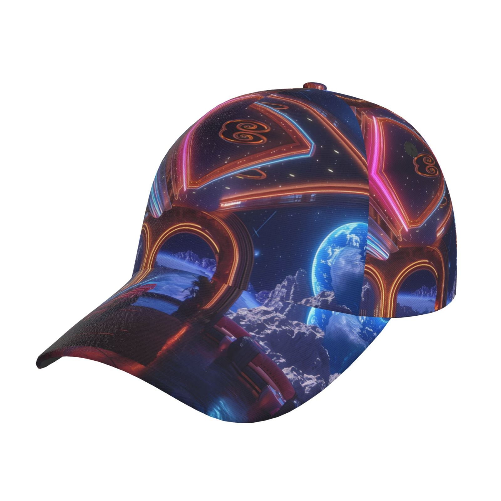 Baseball Cap - Futuristic Bar Space View Adjustable Size Hats For Men ...