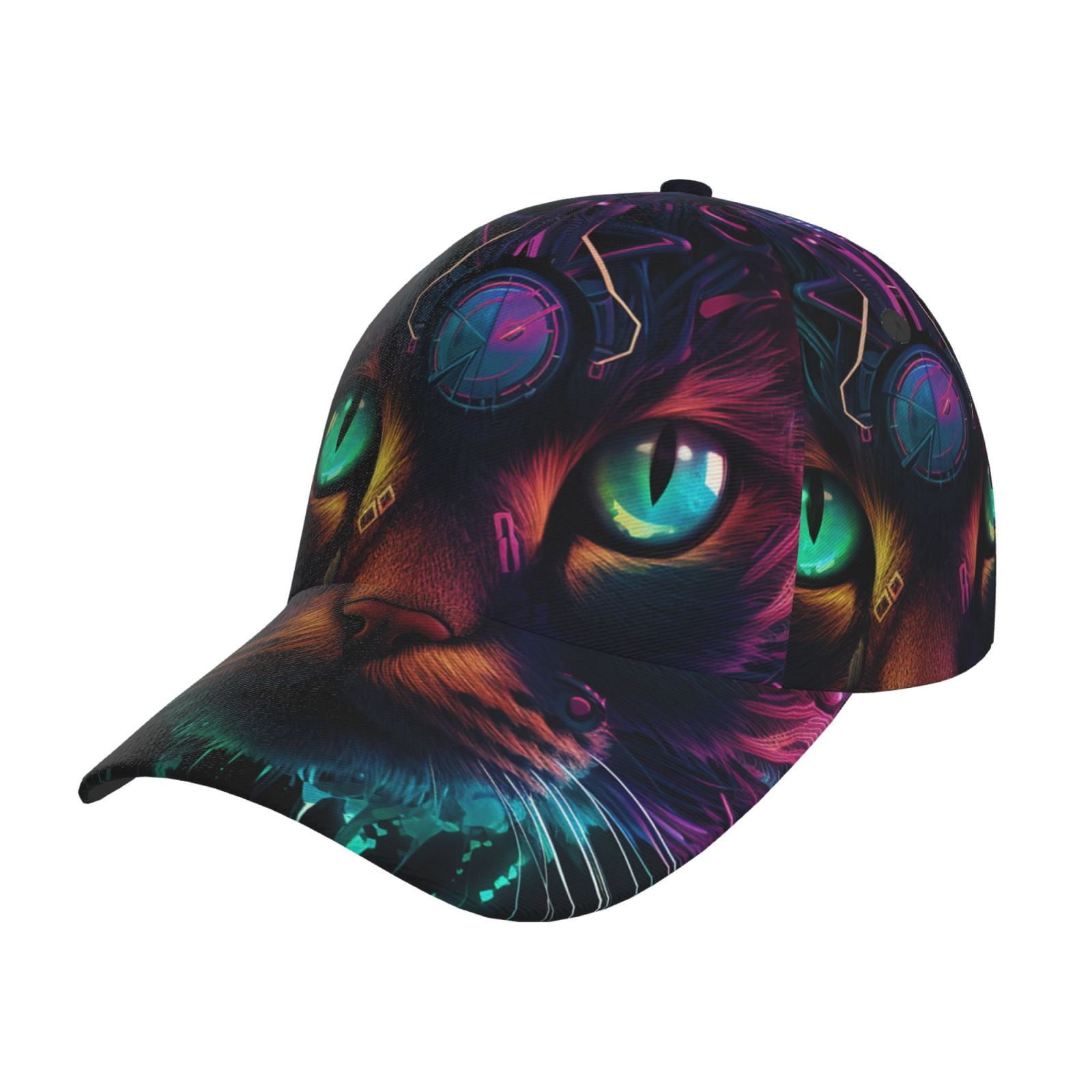 Baseball Cap - Futuristic Cat Warrior Adjustable Size Hats for Men and ...