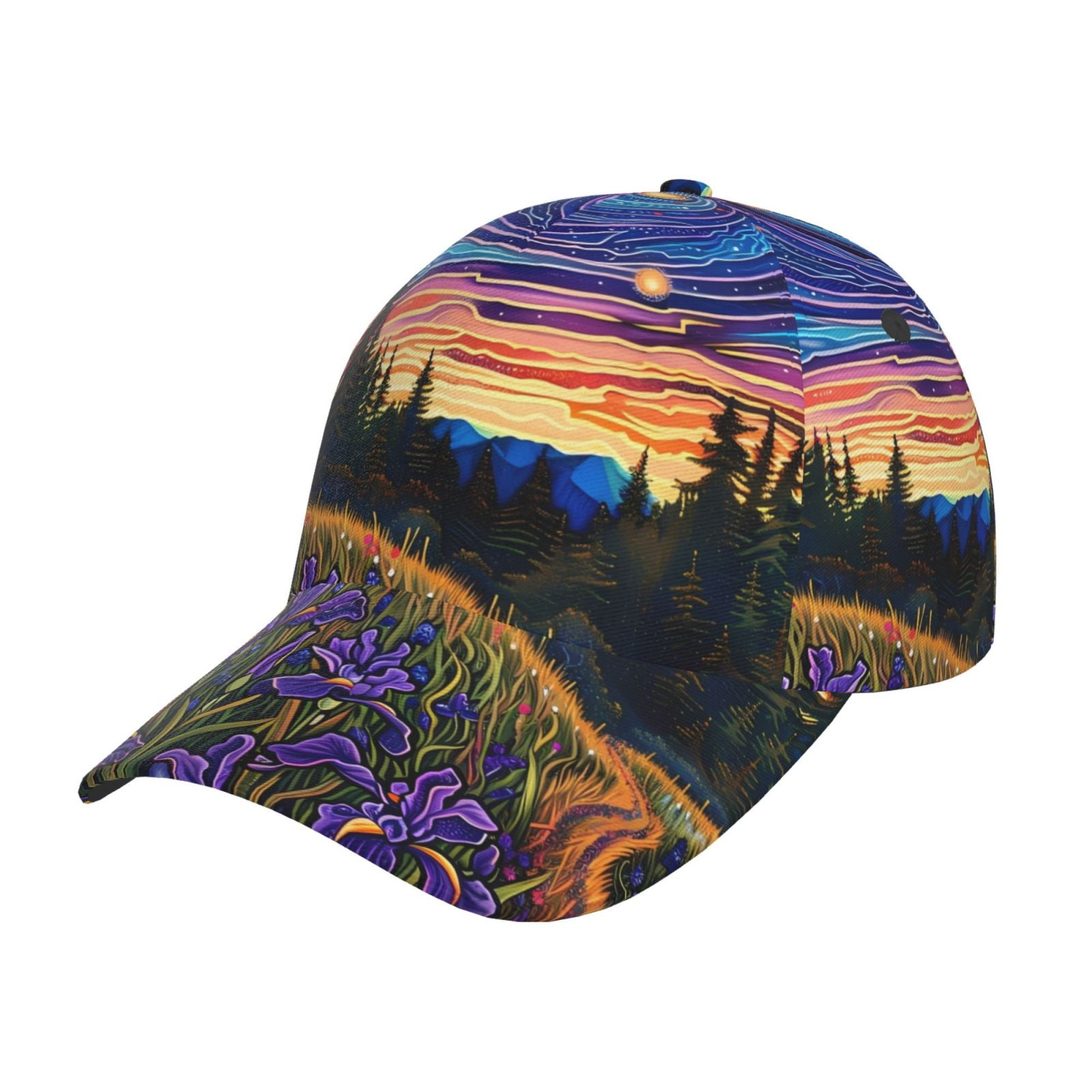 Baseball Cap - Galactic Night Over Meadow Hats for Men Women Low ...