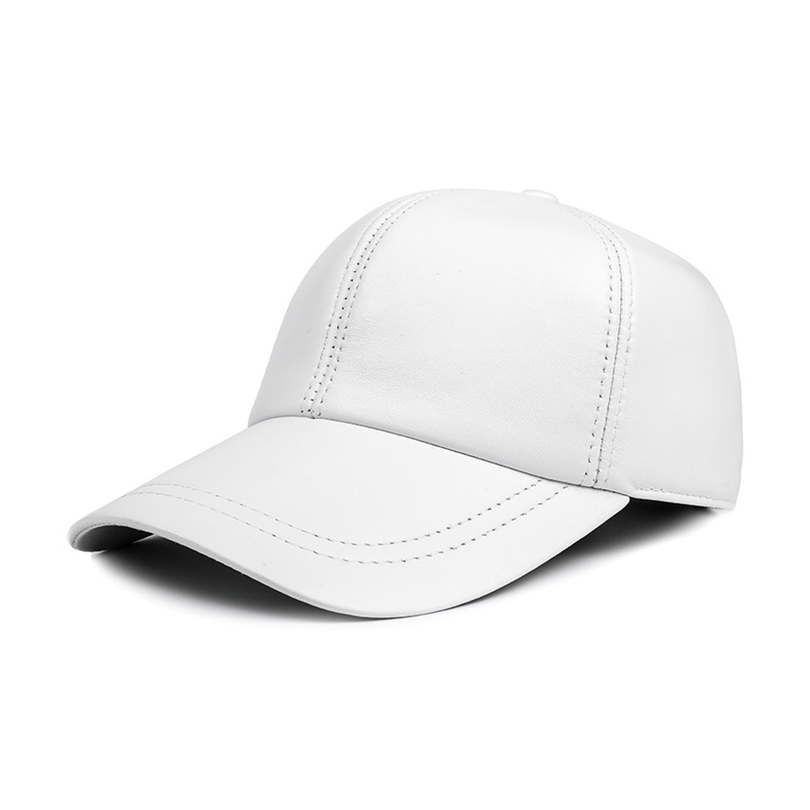 Baseball Cap Genuine Leather Solid Red Caps For Men Women Real ...