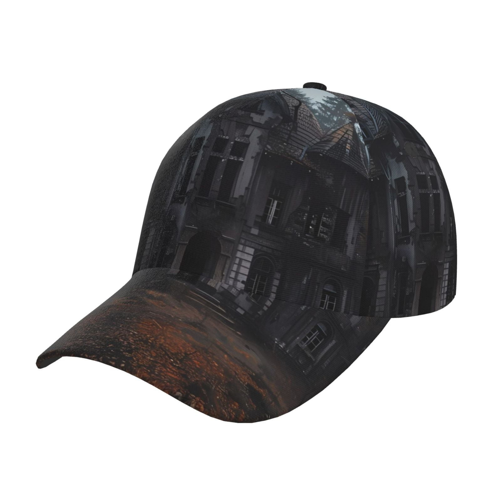 Baseball Cap - Gloomy Mansion Forest Scene Hats for Men Women Low ...