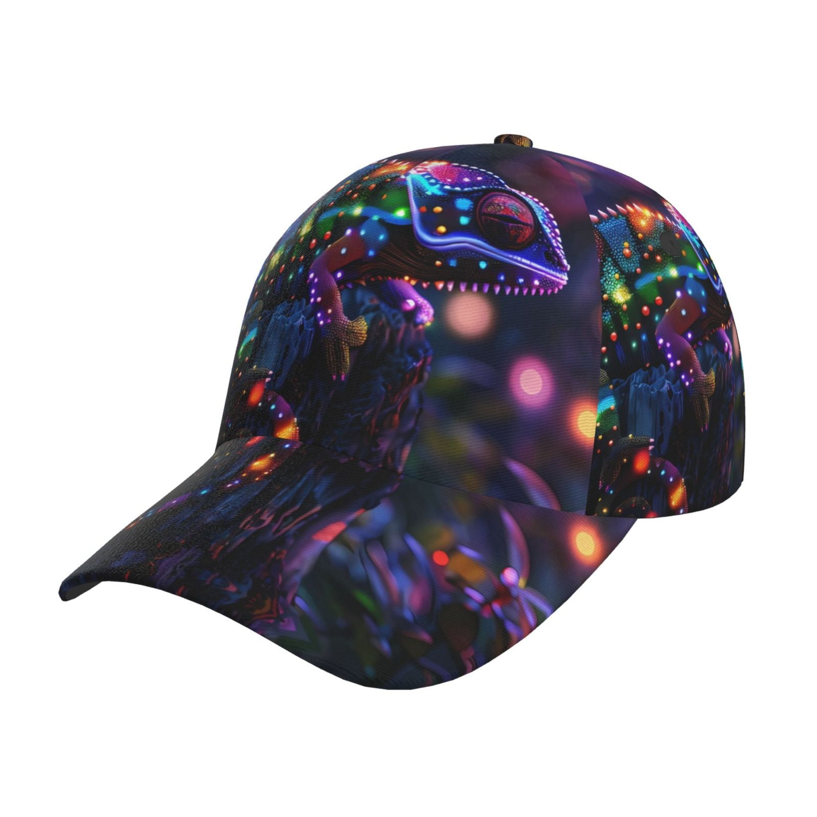 Baseball Cap, Glowing Chameleon Fantasy Art Trucker Hats Women Dad Hat ...
