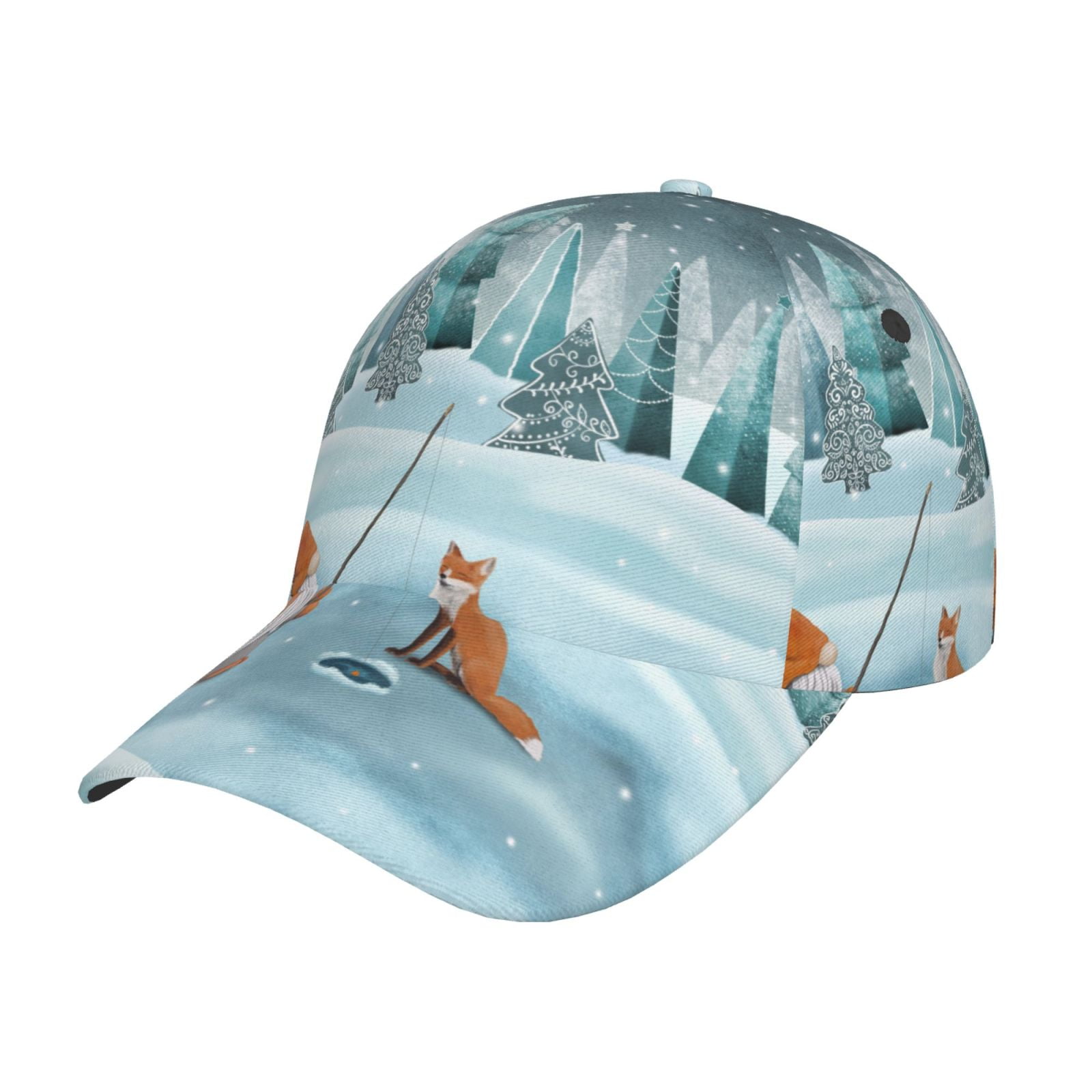 Baseball Cap - Gnome And Red Fox Fishing Hats for Men Women Low Profile ...