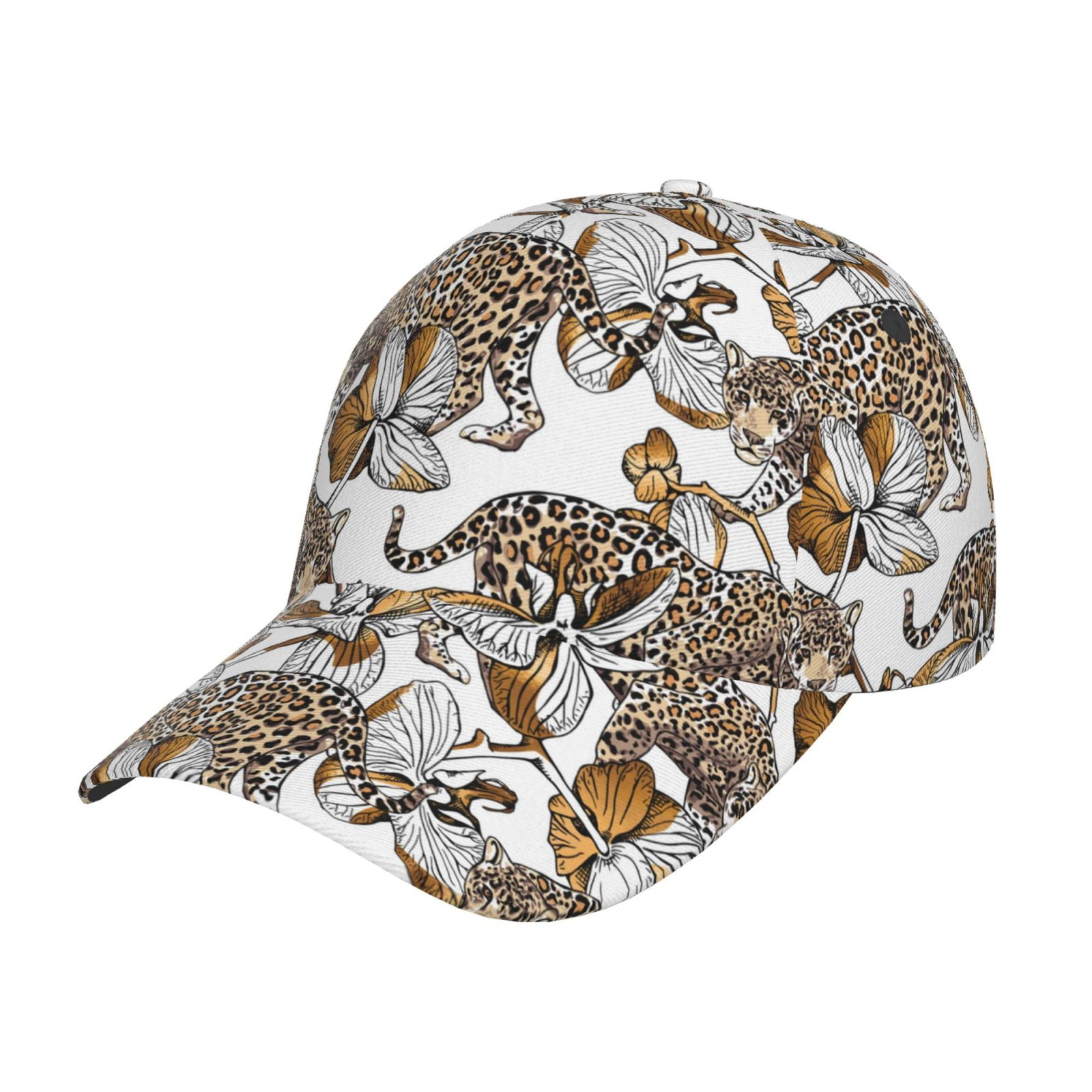 Baseball Cap - Gold Orchid floral leopard Hats for Men Women Low ...