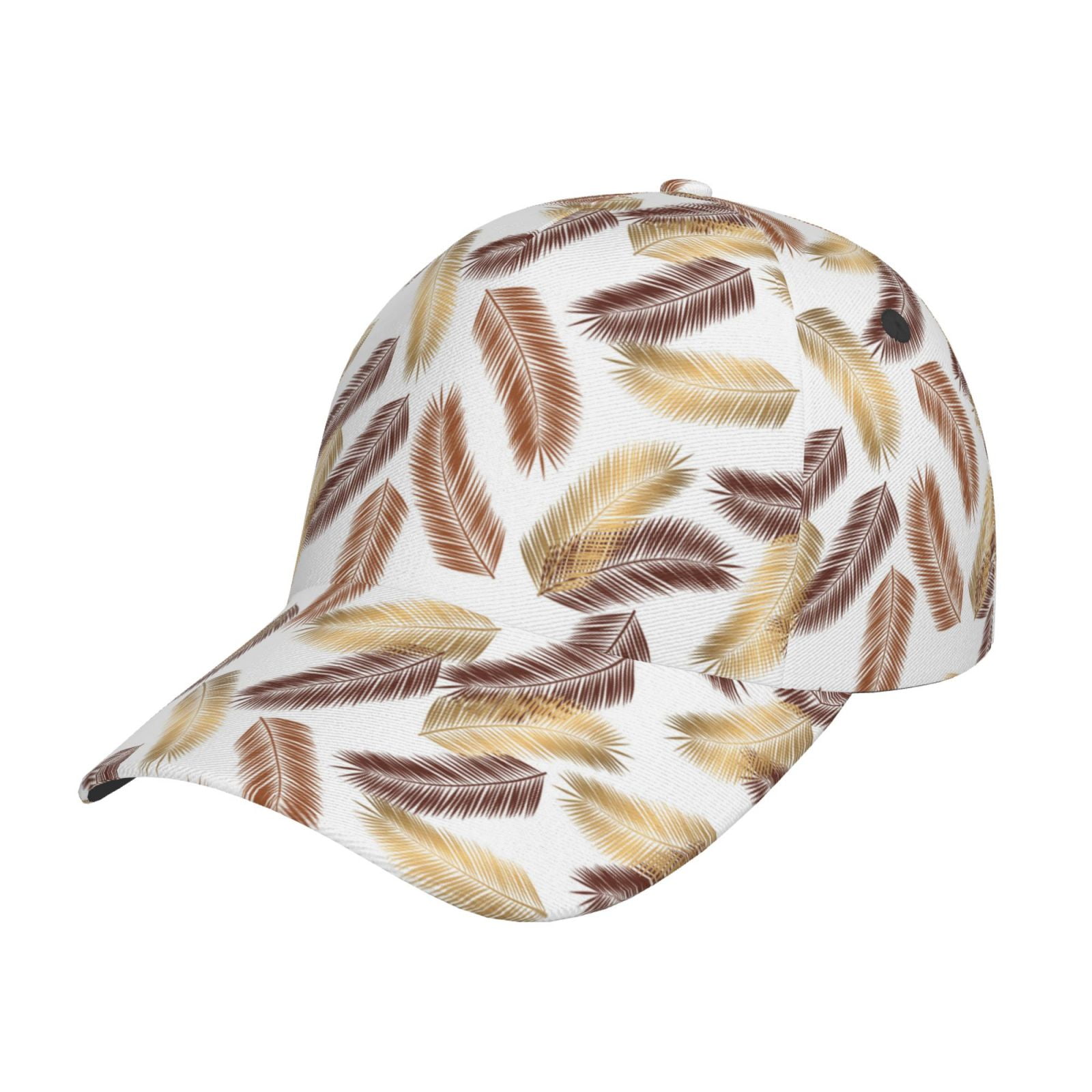 Baseball Cap, Golden Brown Feathers Hats For Men Women Low Profile ...