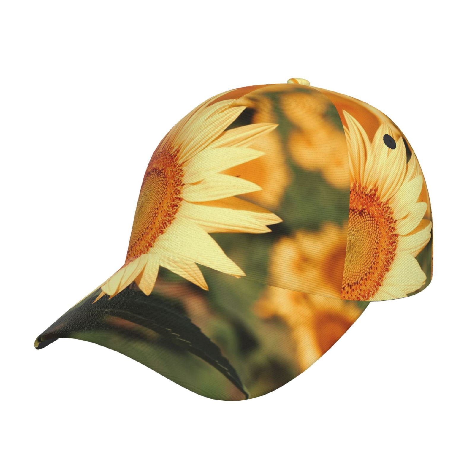 Baseball Cap - Golden Sunflower In Field Adjustable Size Hats for Men ...
