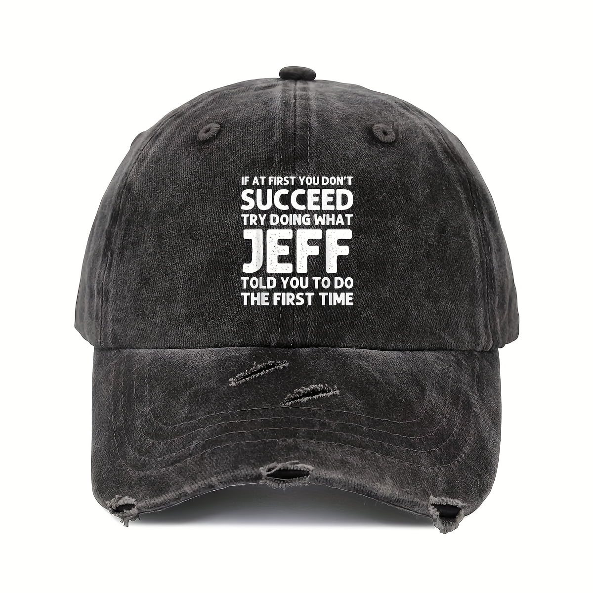 Baseball Cap Golf Dad Hat JEFF Adjustable Ripped denim Cotton hat ...