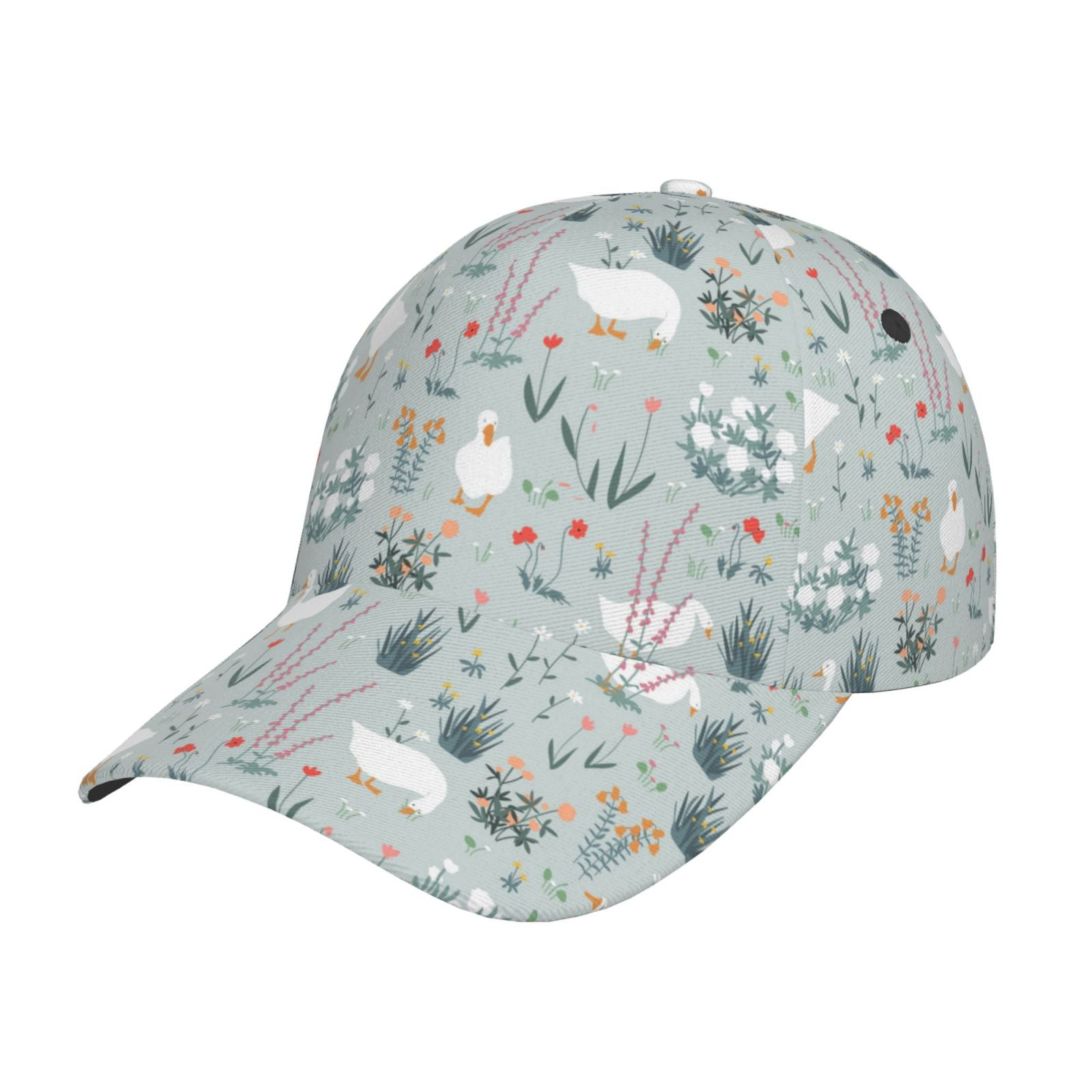 Baseball Cap - Goose And Doodle Flowers Adjustable Size Hats For Men ...