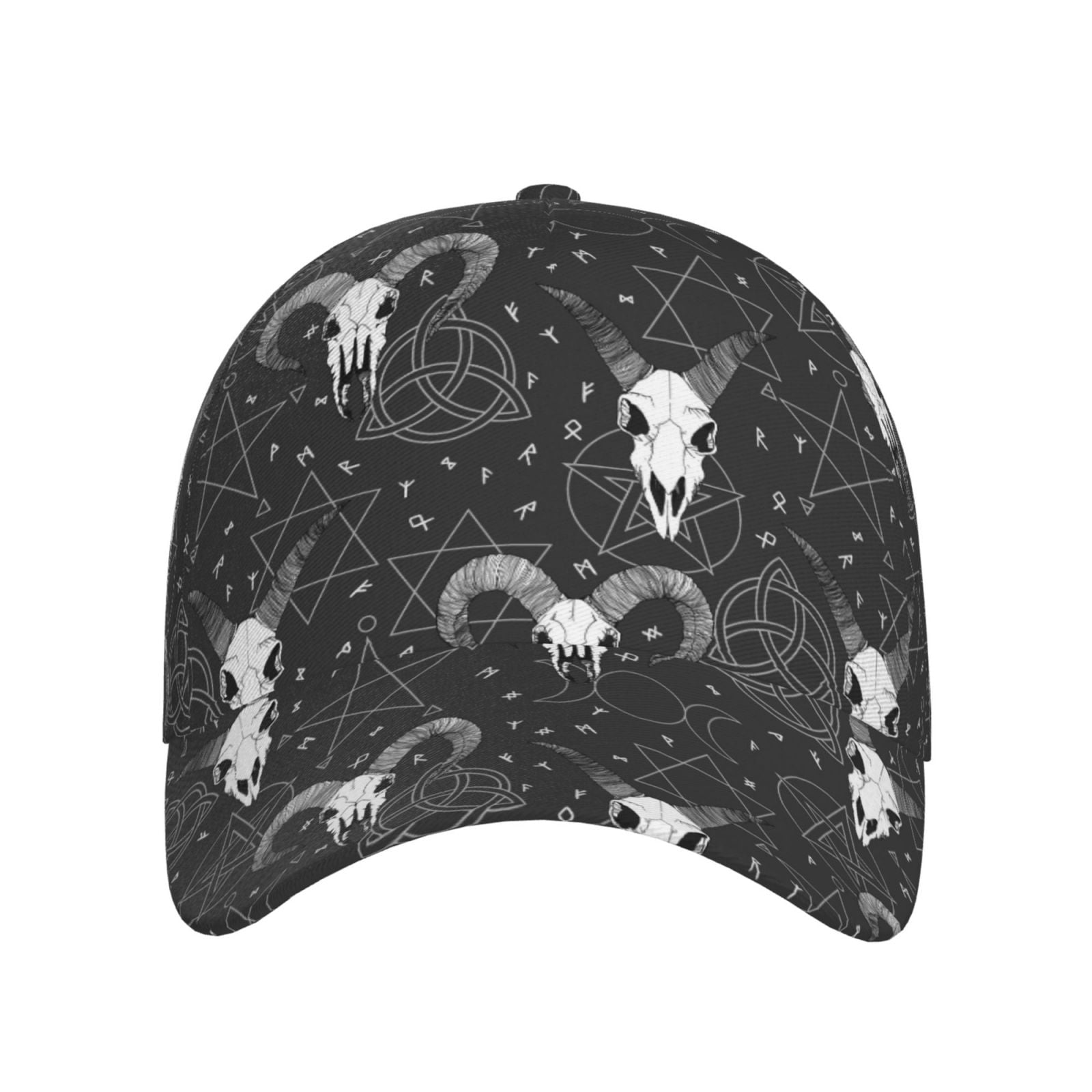 Baseball Cap, Gothic Style Cool Goat Skull_A Trucker Hats Women Dad Hat ...