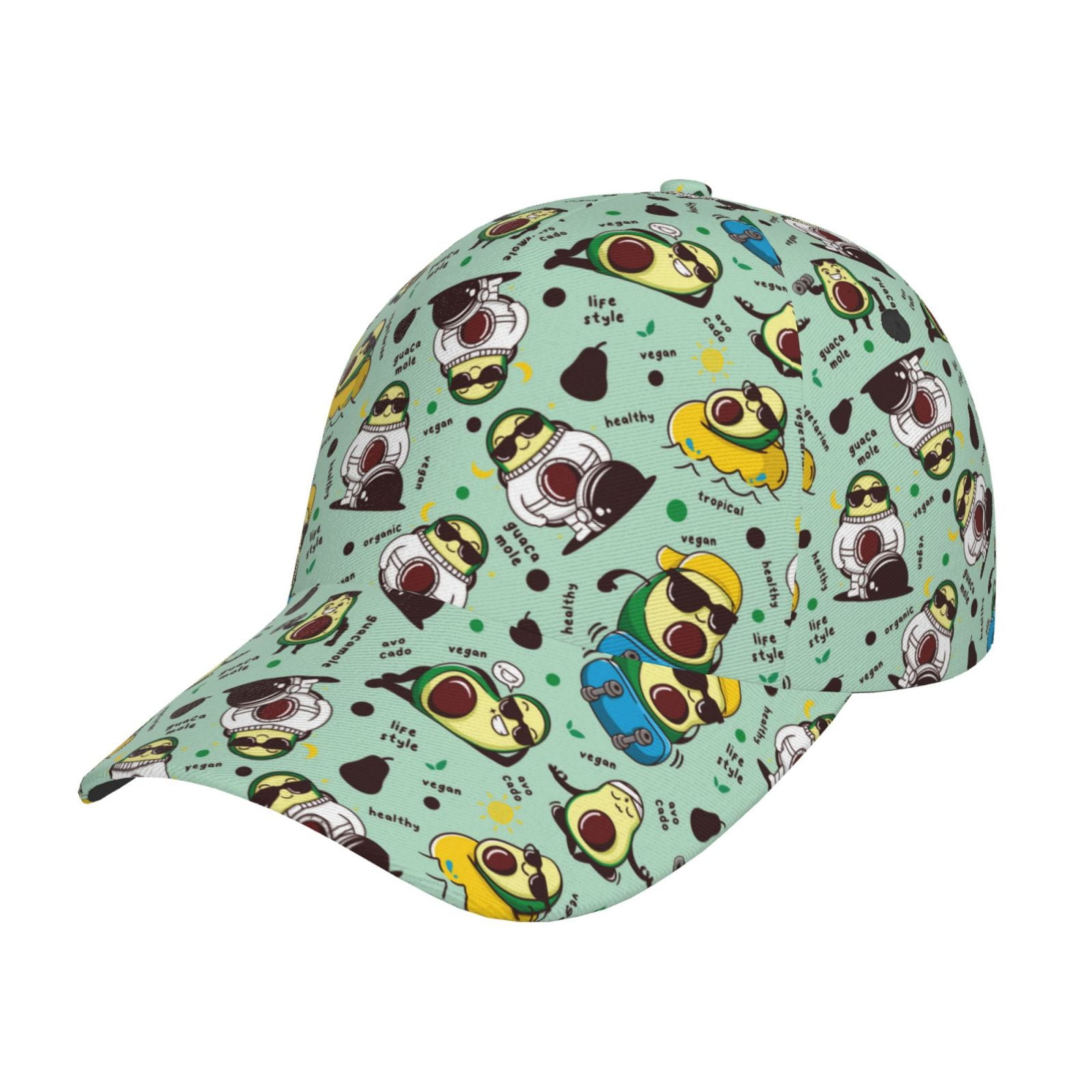 Baseball Cap - Green Cute Avocado Hats for Men Women Low Profile ...