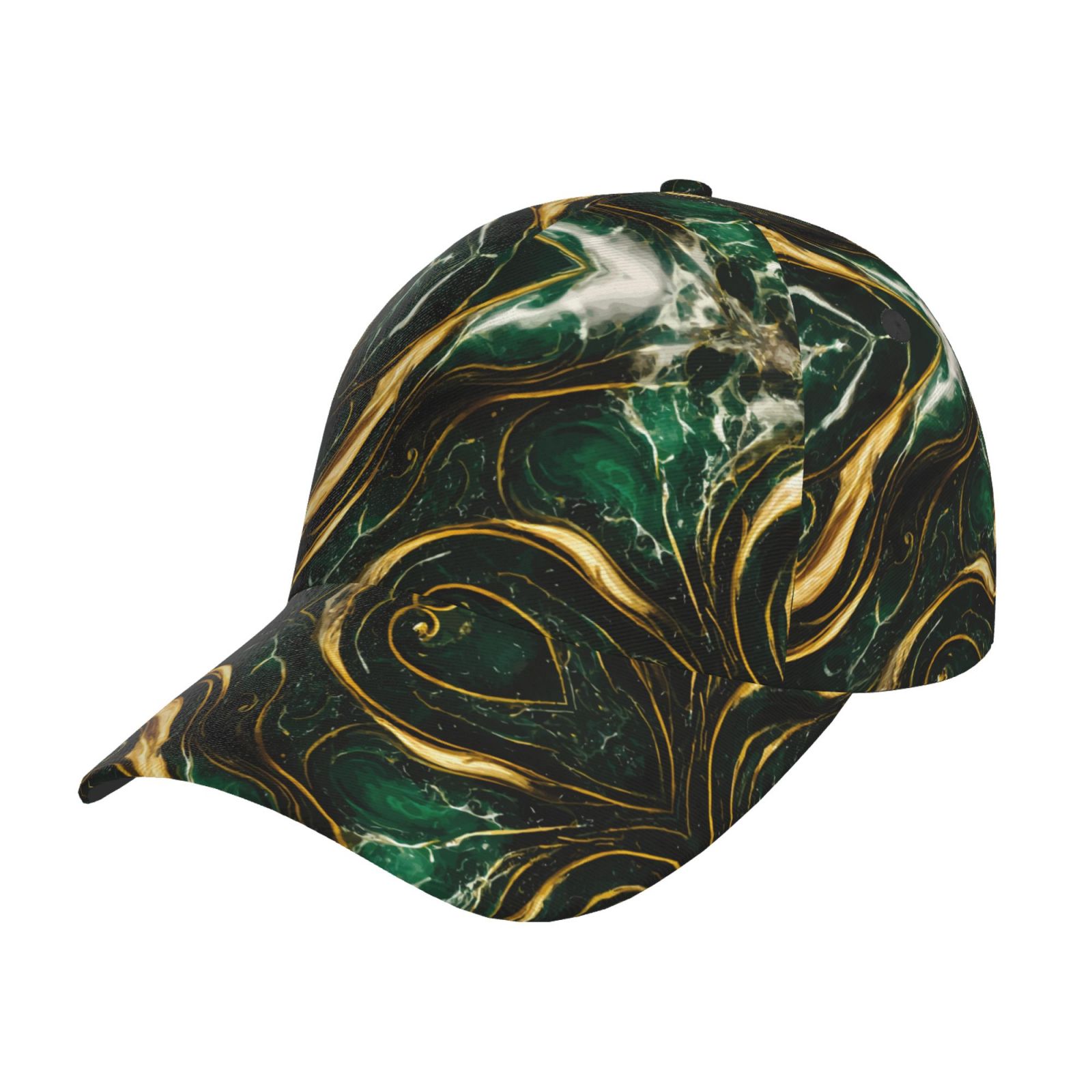Baseball Cap - Green Marble Hats for Men Women Low Profile Classic ...