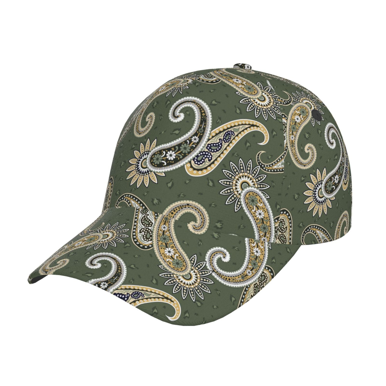 Baseball Cap, Green Paisley Pattern Sun Hats For Men Women, Adjustable ...