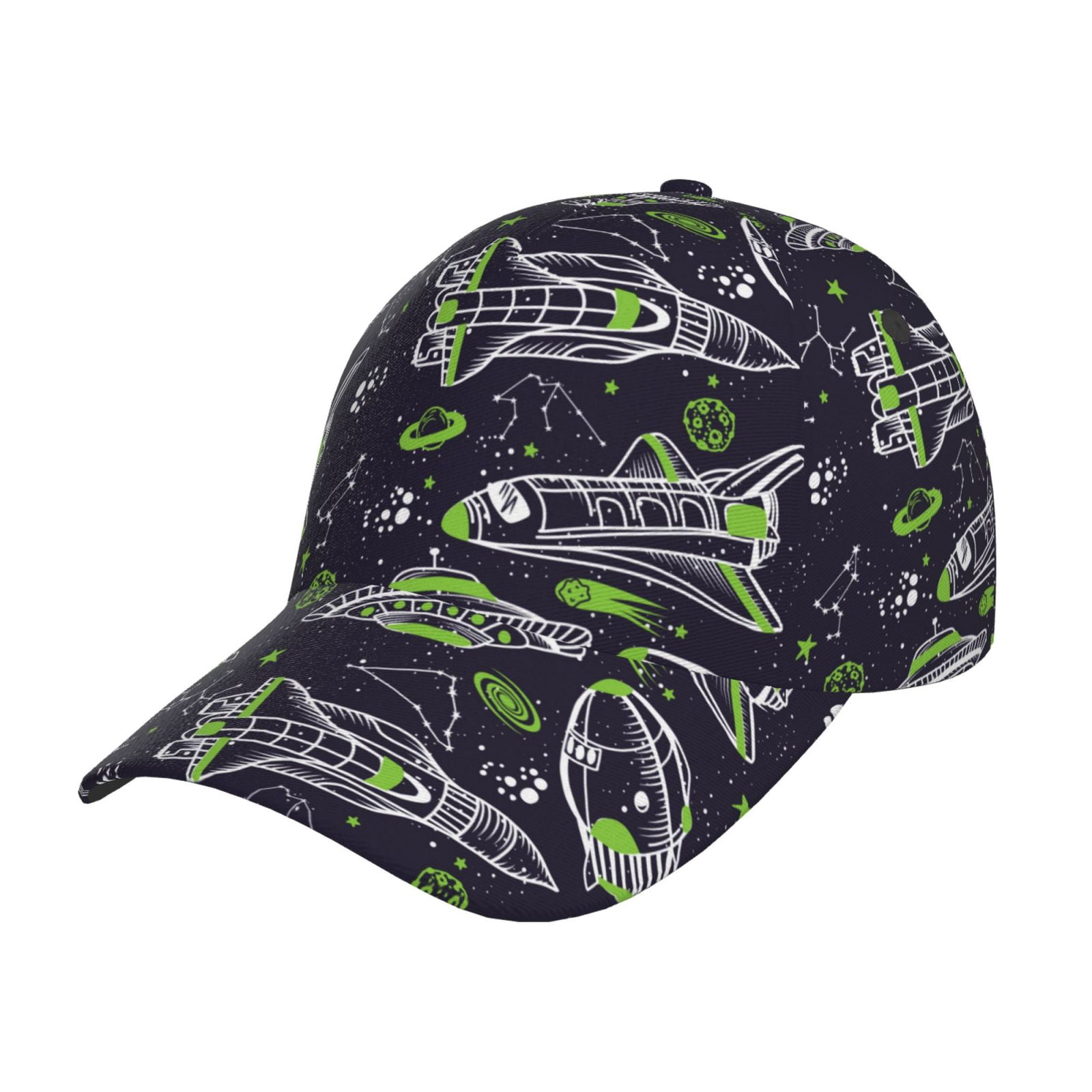 Baseball Cap, Green Space Pattern White Hats For Men Women Low Profile ...