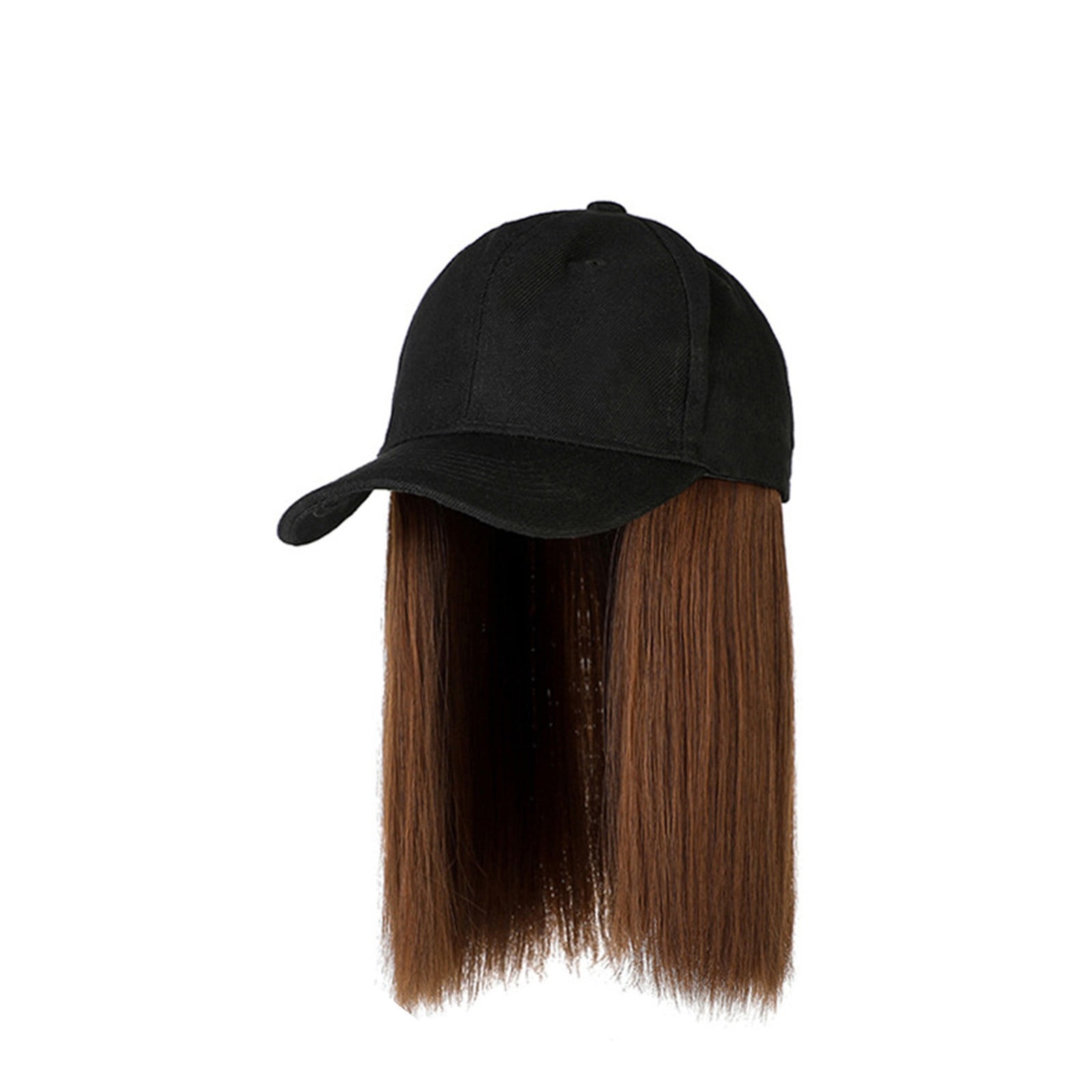 Fshinging Baseball Cap Hair Straight Hair Hairstyle Adjustable Wig Hat ...