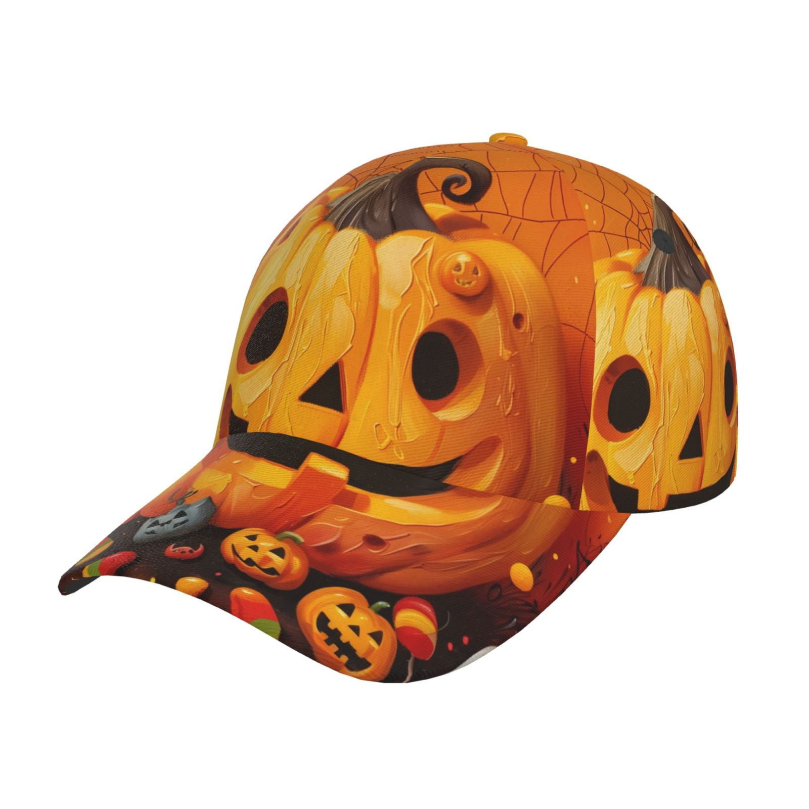 Baseball Cap - Halloween Cartoon Pumpkin Ghost Hats for Men Women Low Profile Classic Adjustable ...