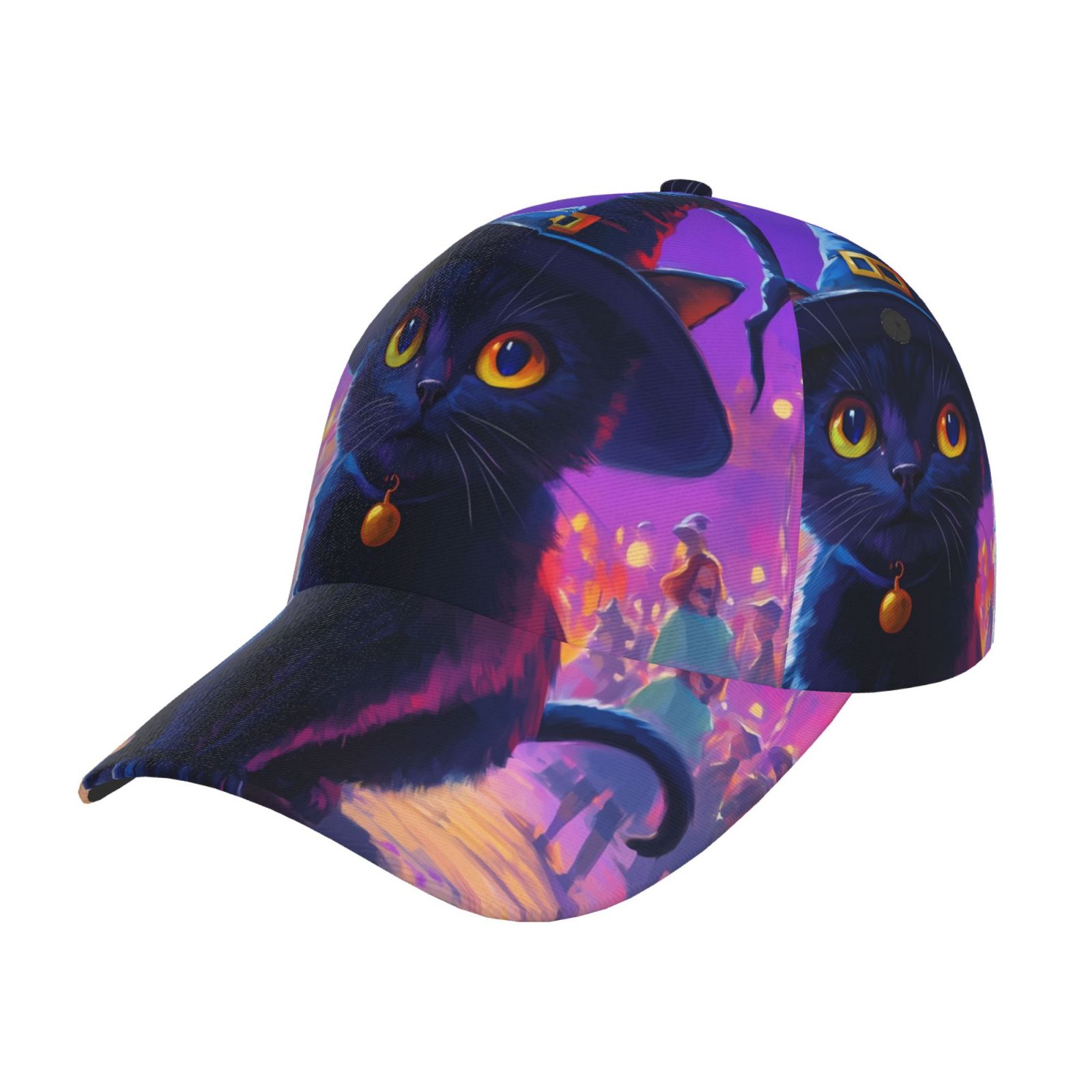 Baseball Cap - Halloween Cute Black Cat Witch Hat Hats for Men Women ...