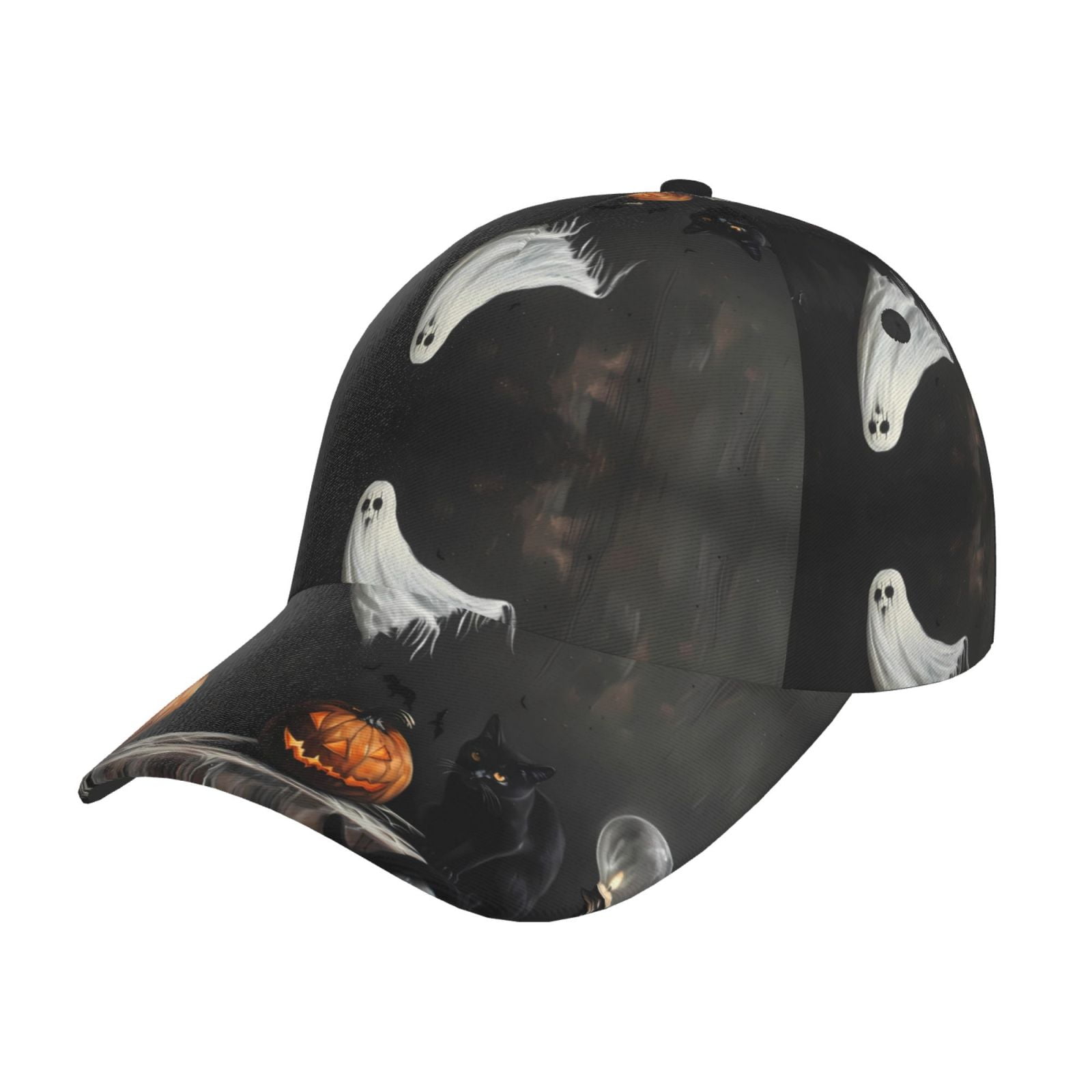 Baseball Cap - Halloween Ghosts and Black Cat Hats for Men Women Low Profile Classic Adjustable ...