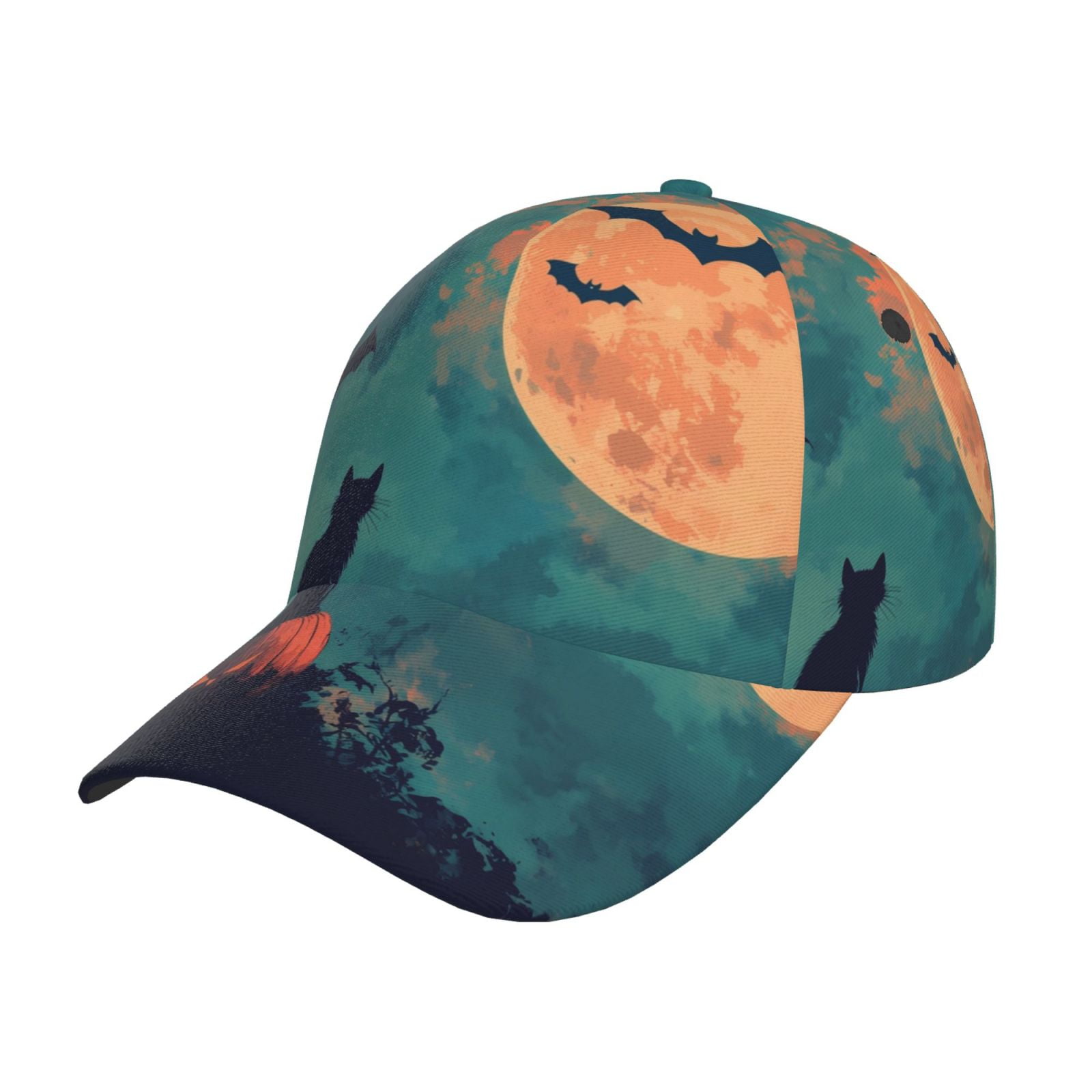 Baseball Cap - Halloween Night Sky Black Cat Bat Hats for Men Women Low ...
